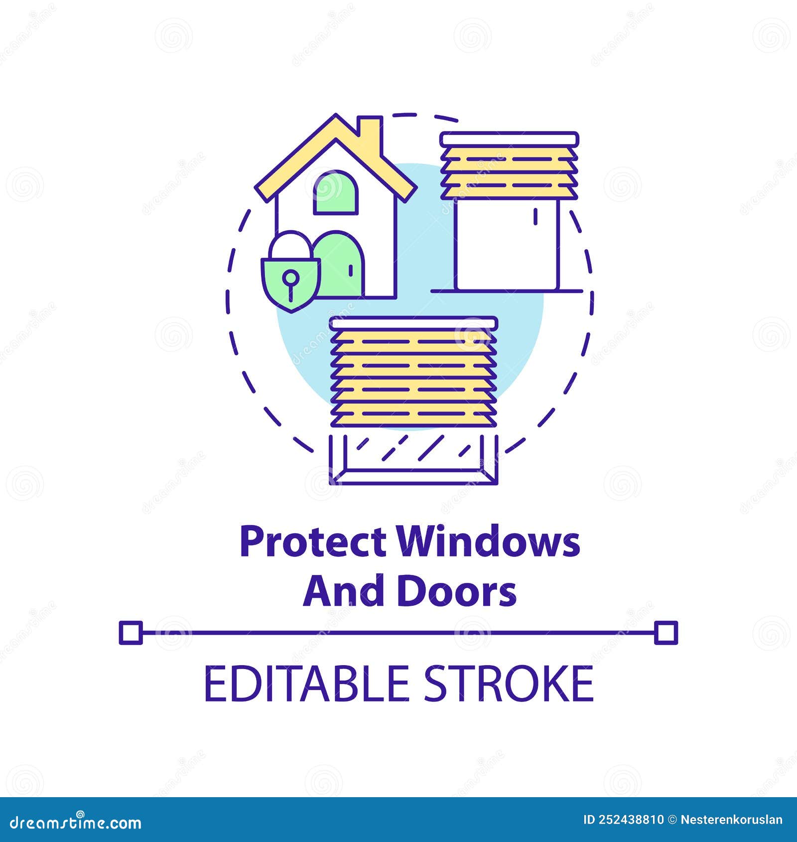 Protect Windows and Doors Concept Icon Stock Vector - Illustration of ...