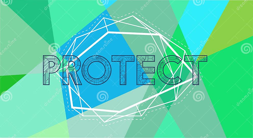 Protect Word Vector Graphic Design Concept Stock Vector - Illustration ...