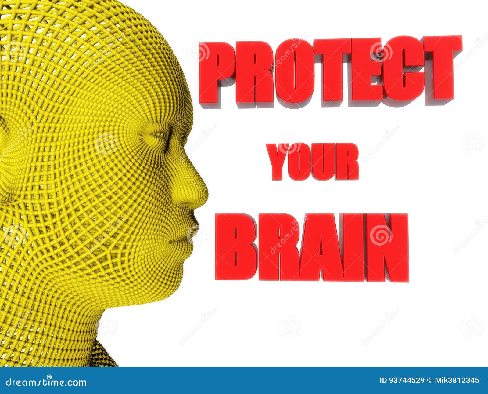 Protect your brain text stock illustration. Illustration of concept ...