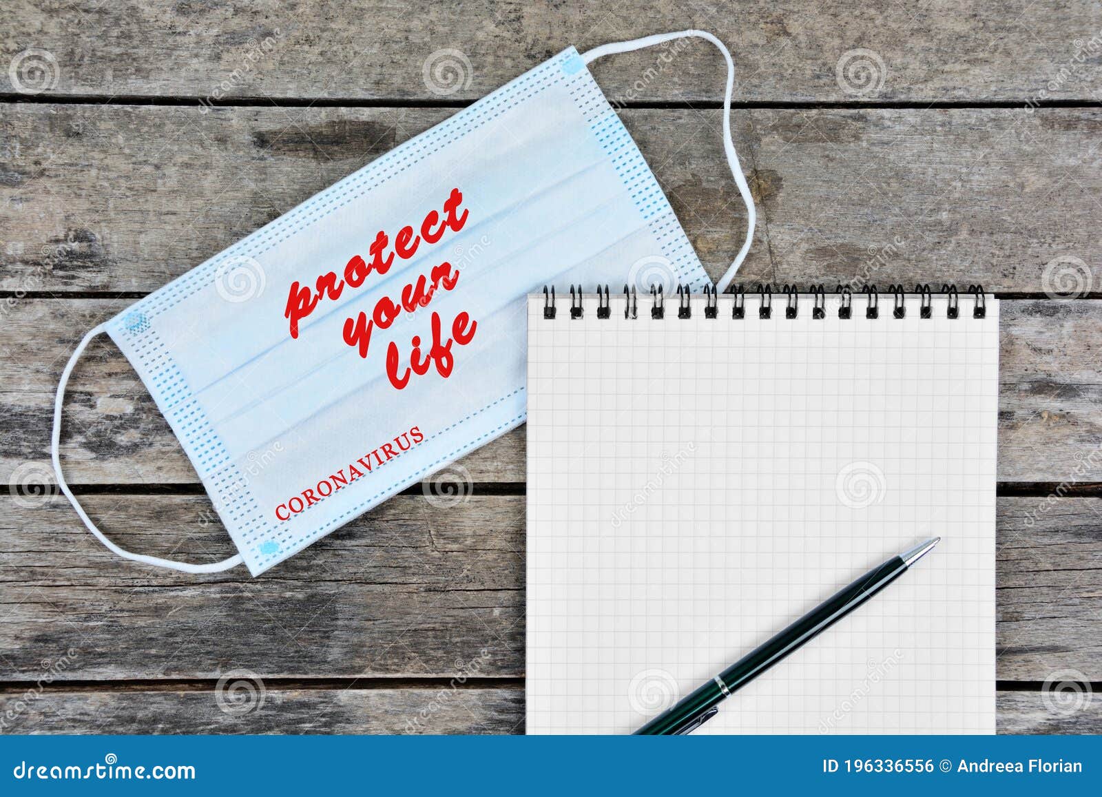 Protect Your Life Words on Face Mask Stock Photo - Image of page ...