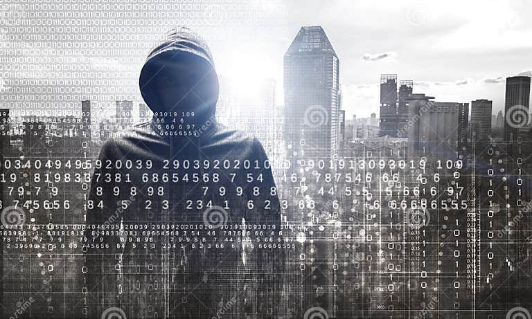 Protect your privacy stock photo. Image of hoody, male - 94836104