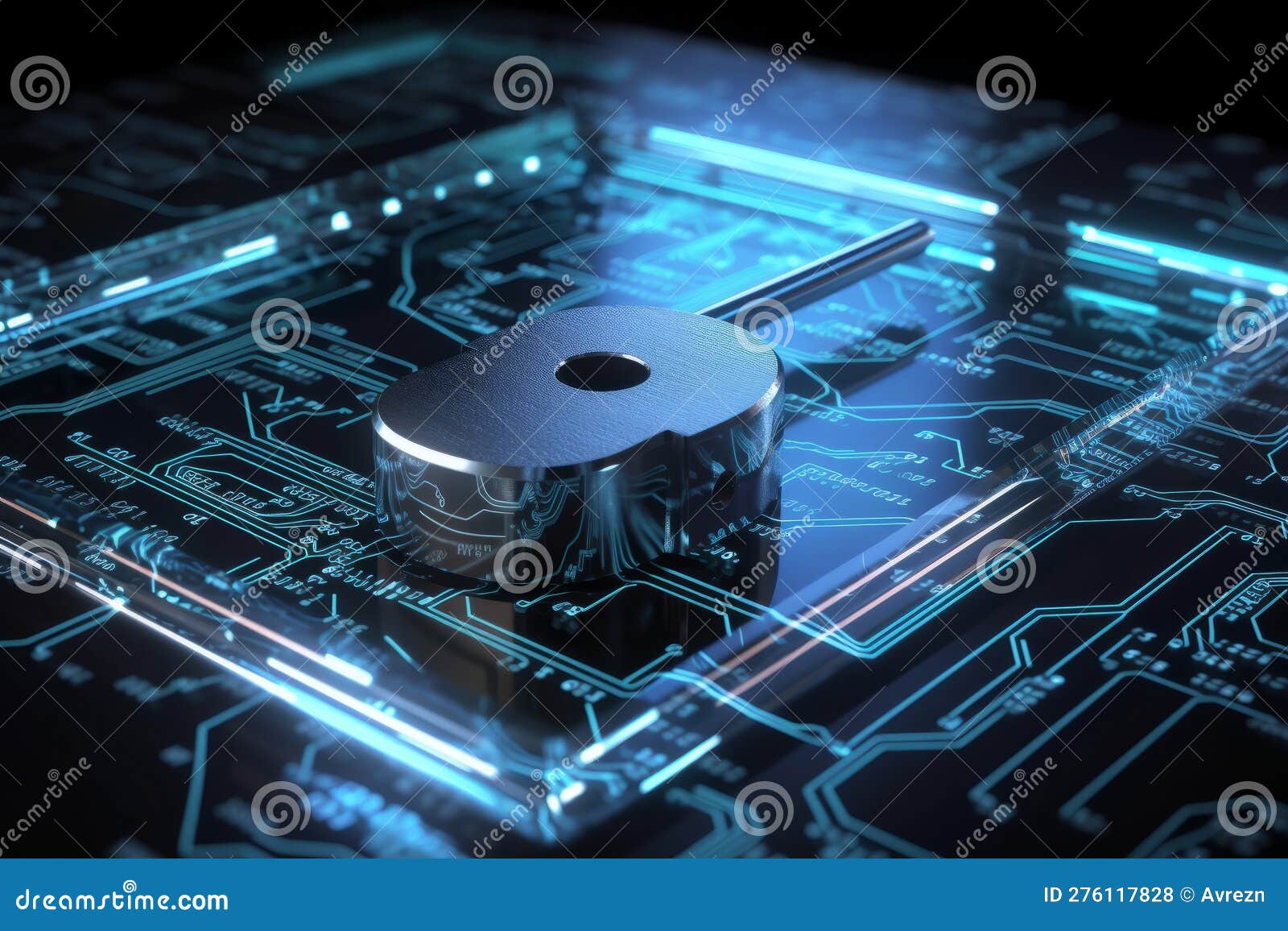 Secure Your Tech with Lock on Abstract Background, Cyber Security ...