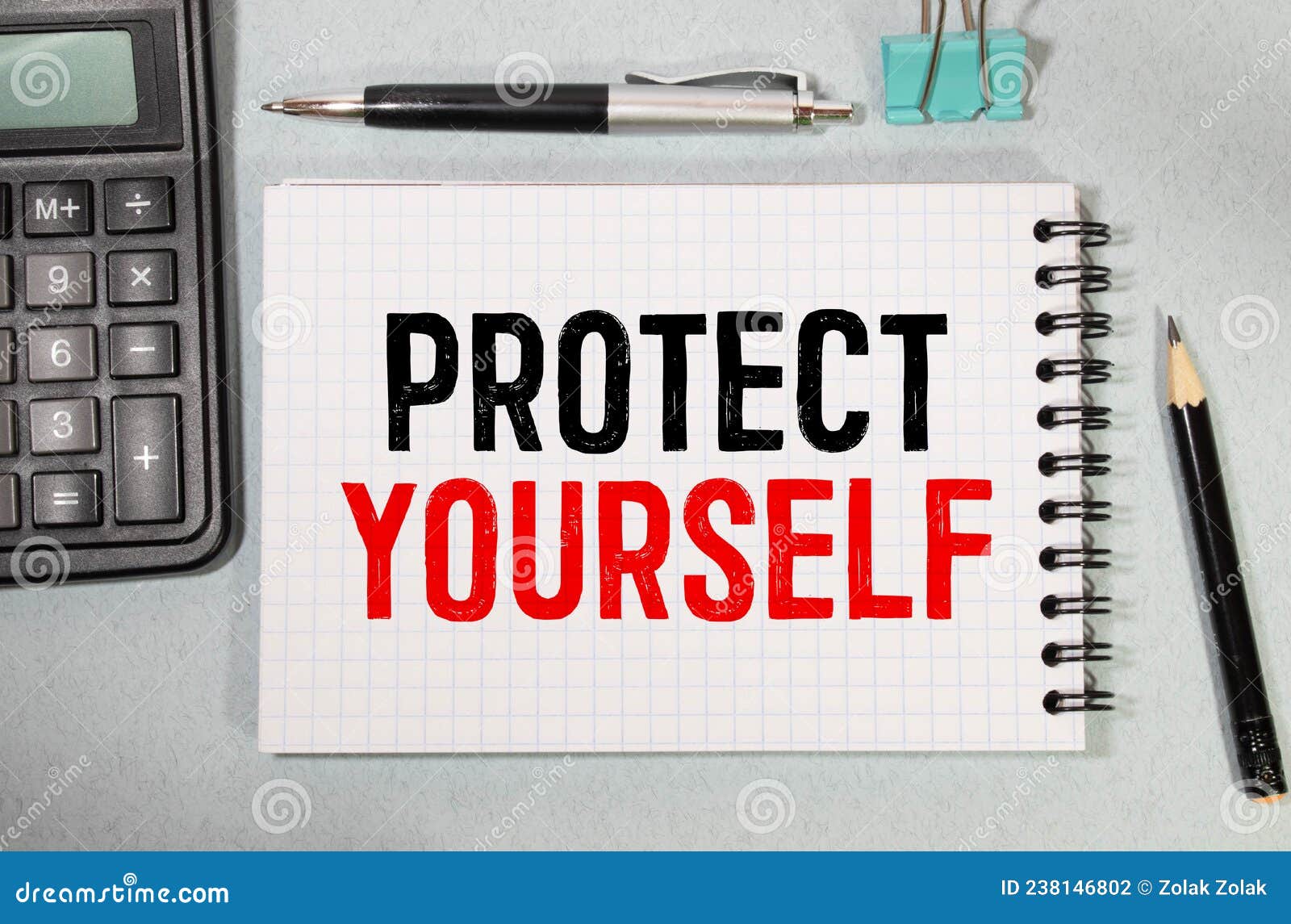 PROTECT YOURSELF Text on Sticker on Diagram Background Stock Photo ...