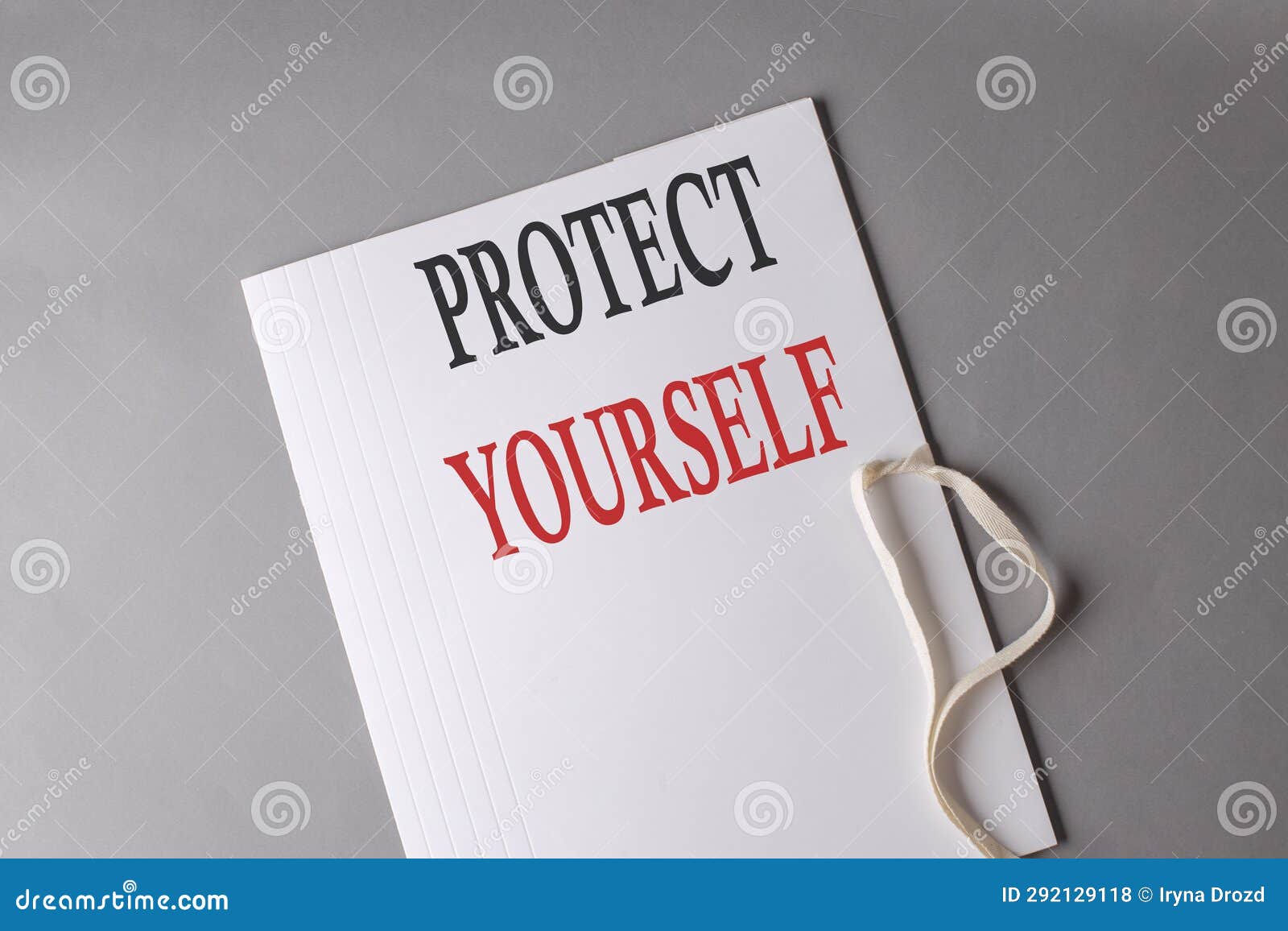 PROTECT YOURSELF Text on White Folder on Grey Background Stock Photo ...