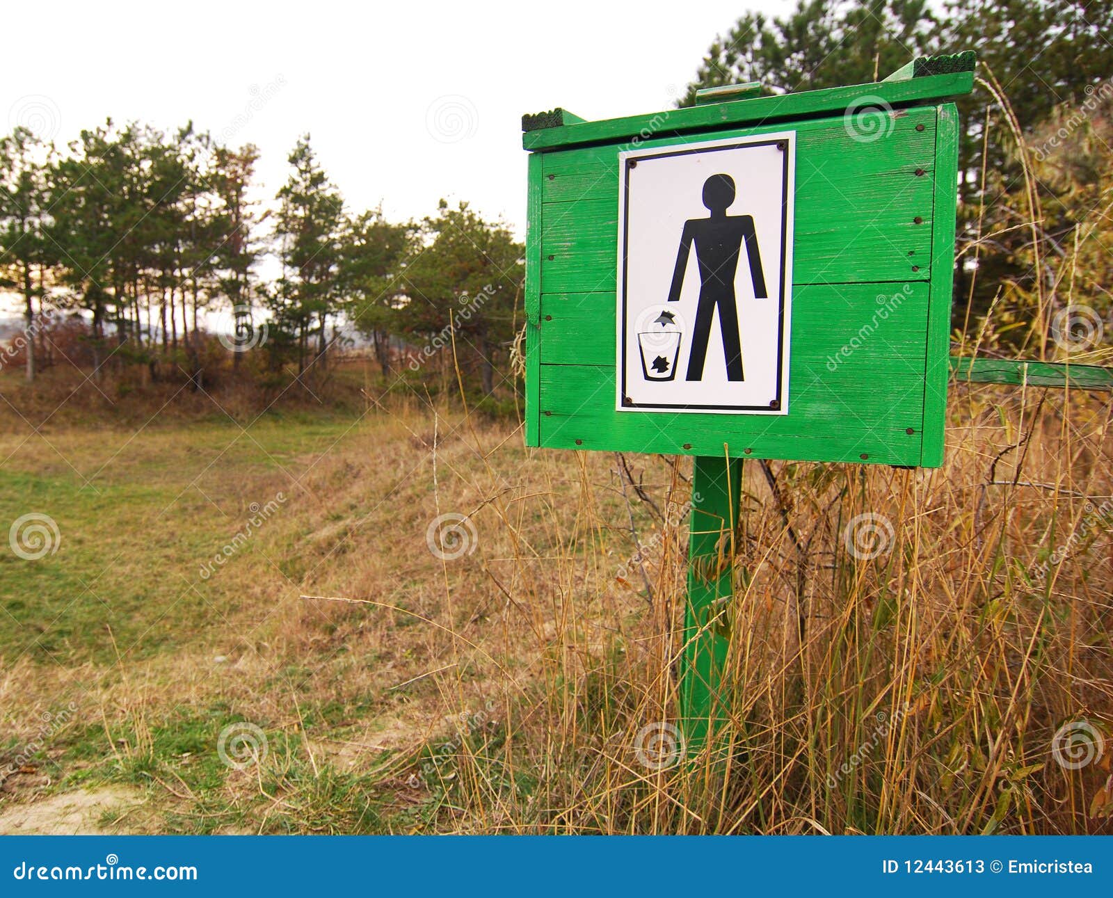 Protected area sign stock image. Image of wood, garbage - 12443613