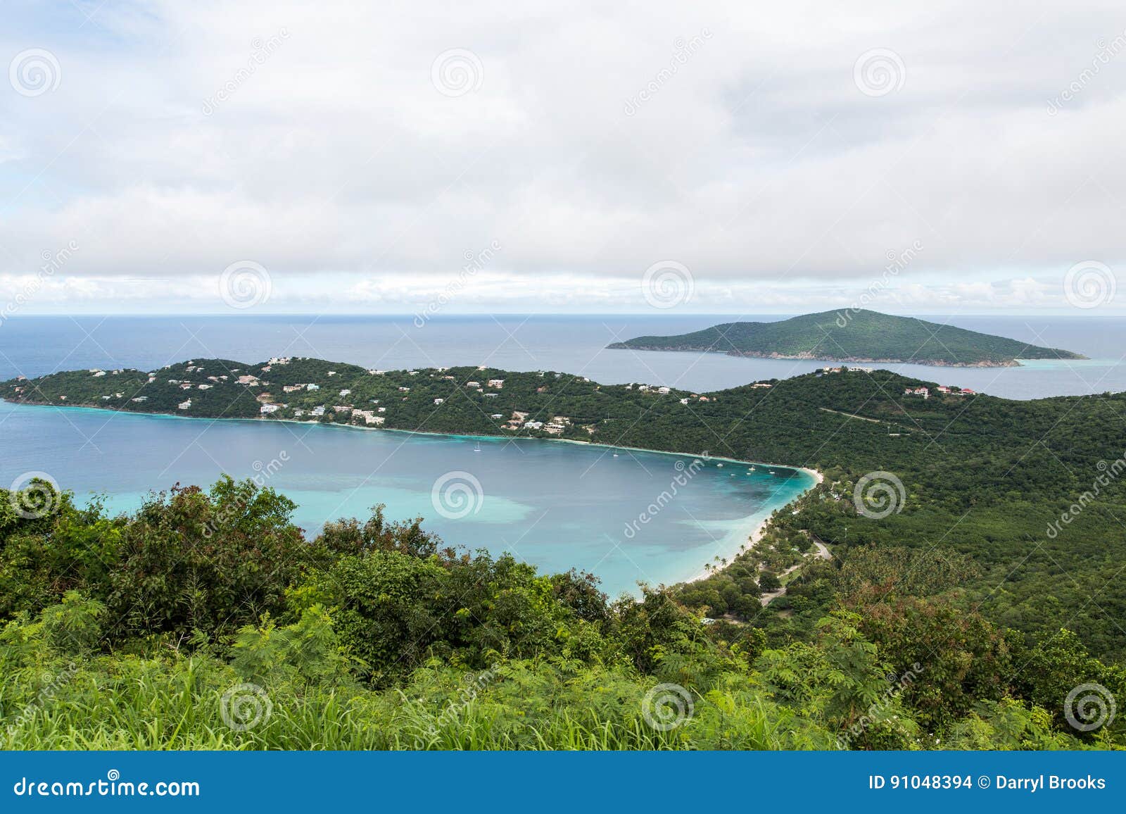 Protected Beach in Megans Bay Stock Photo - Image of virgin, usvi: 91048394