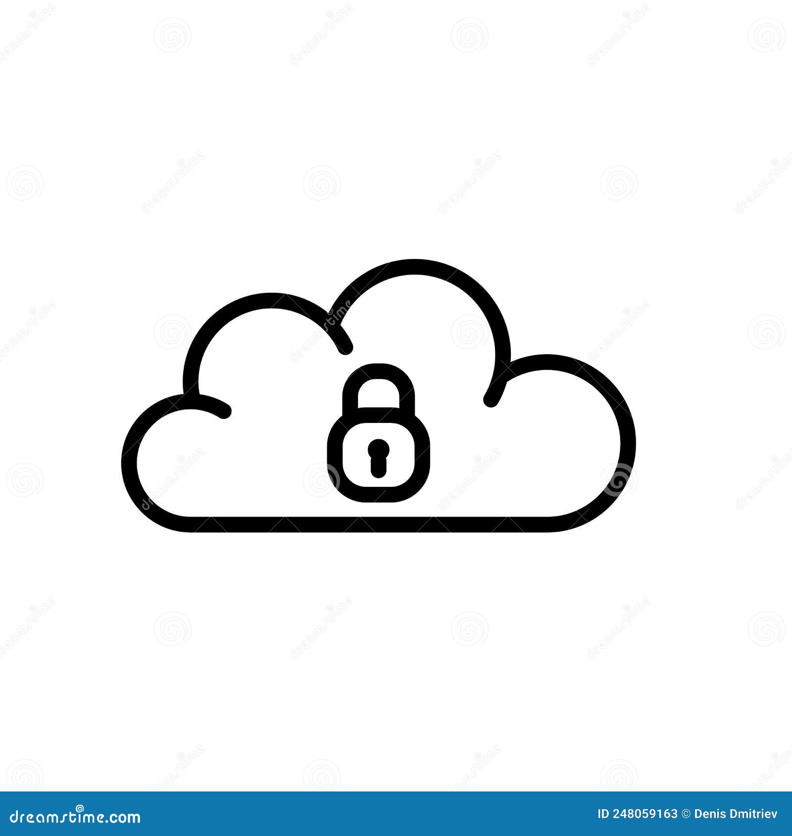 Protected Cloud Storage Symbol. Data Protection and Information Locked ...