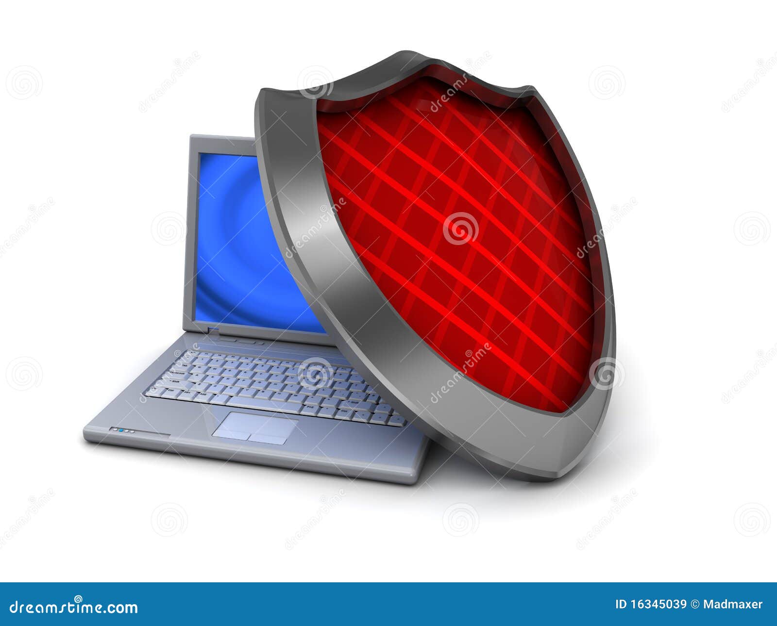 Protected computer stock illustration. Illustration of internet - 16345039