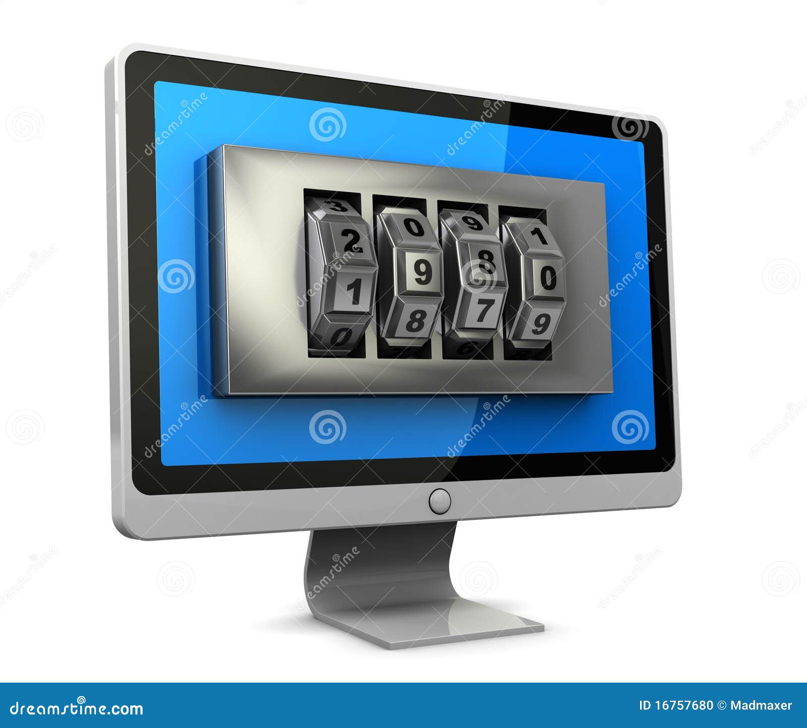 Protected computer stock illustration. Illustration of screen - 16757680