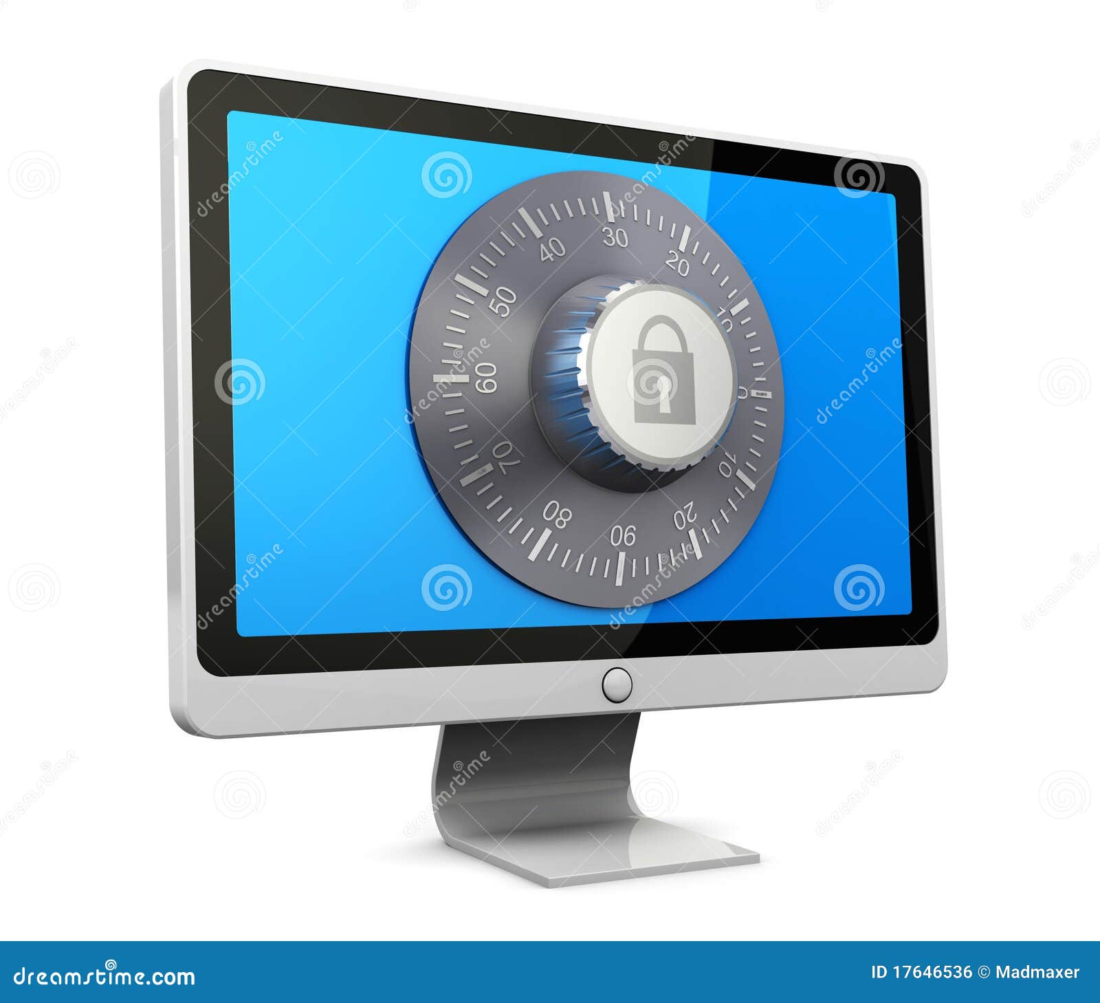 Protected computer stock illustration. Illustration of lock - 17646536