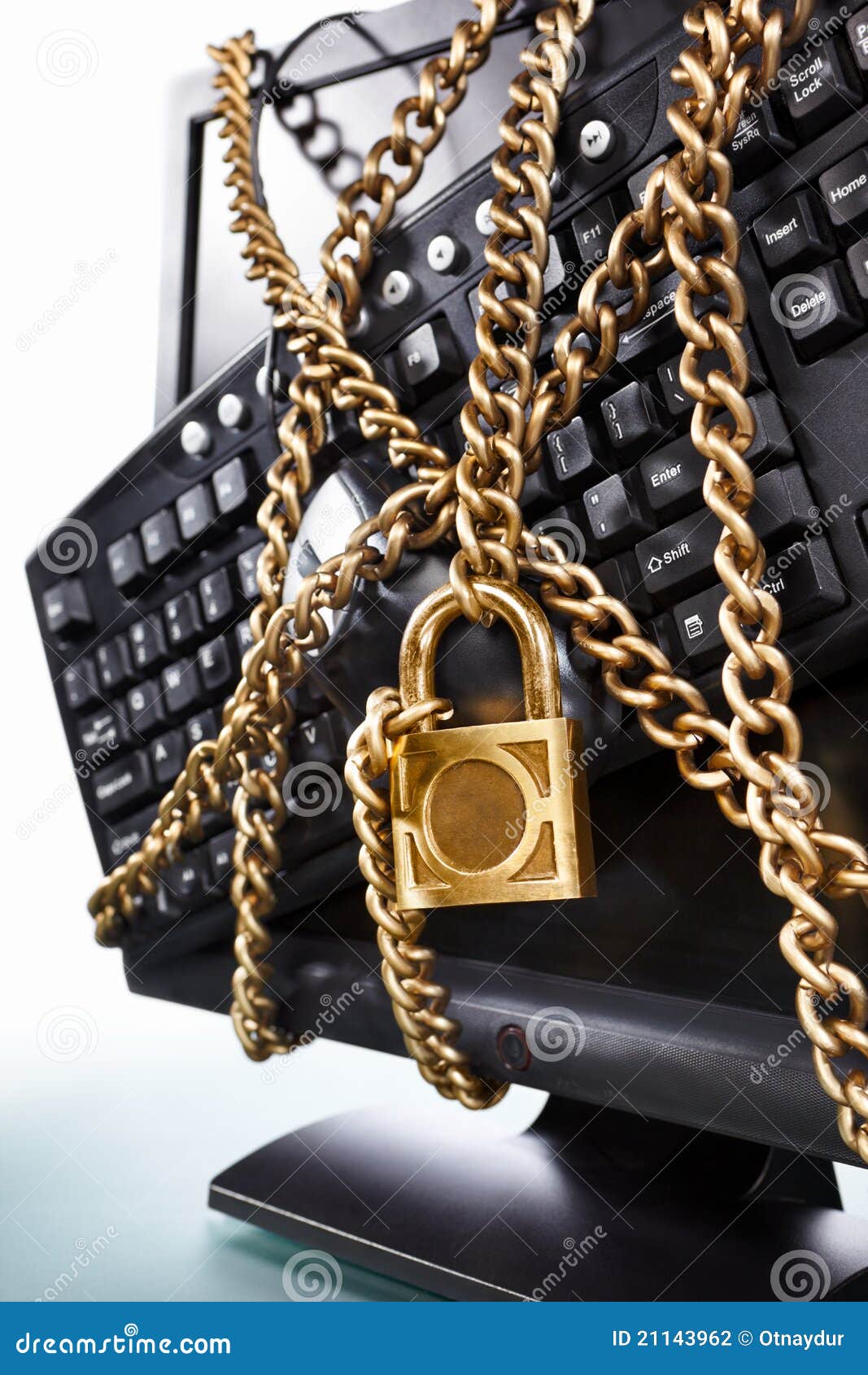 Protected computer stock photo. Image of monitor, mouse - 21143962