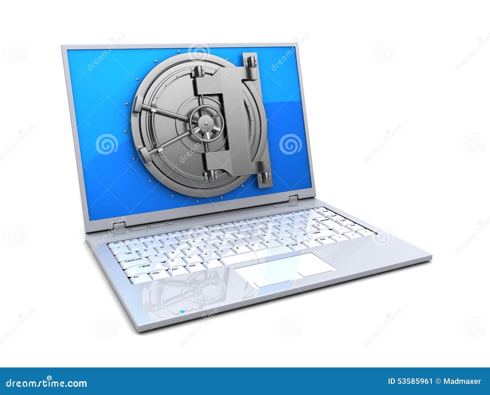 Protected computer stock illustration. Illustration of computer - 53585961