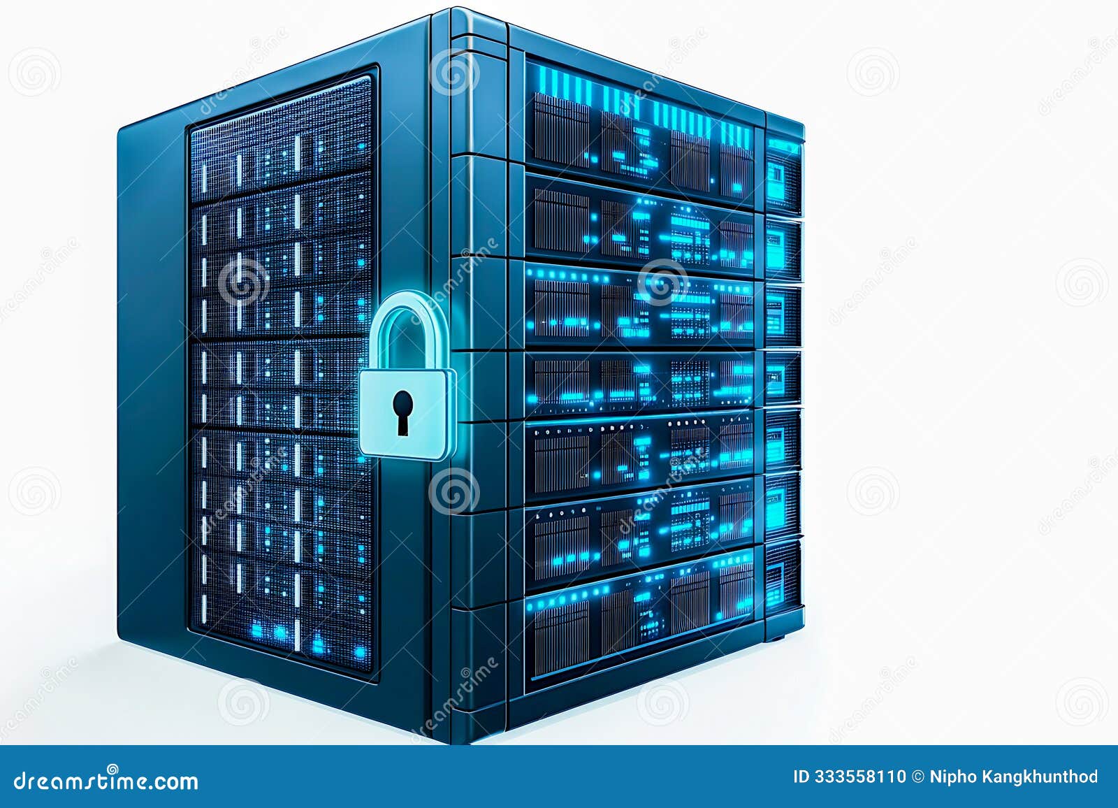 Protected Data Center, Isolated. White Background, Ai Generated Stock ...