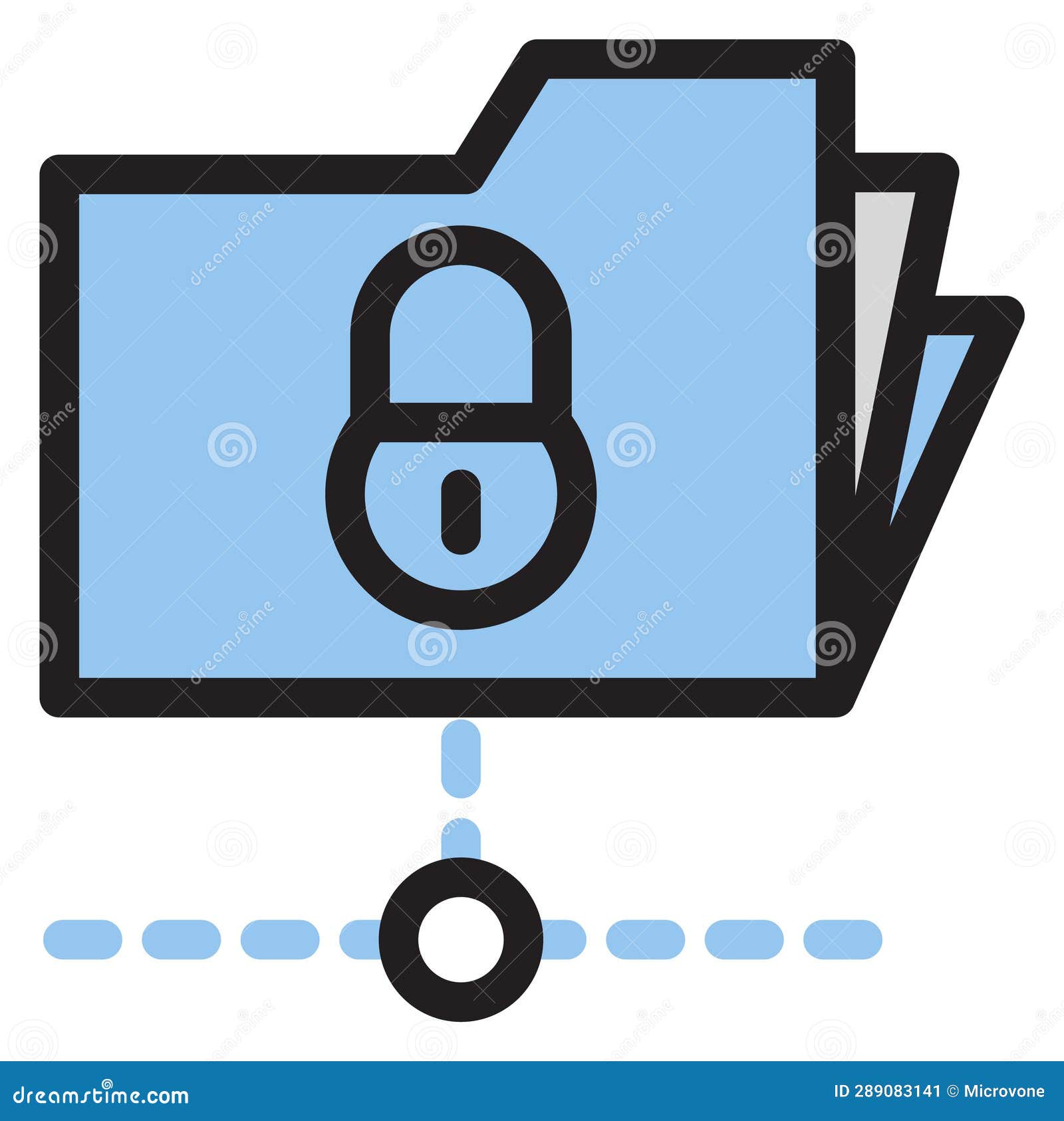 Protected Data Icon. File Binder with Lock Sign Stock Illustration ...