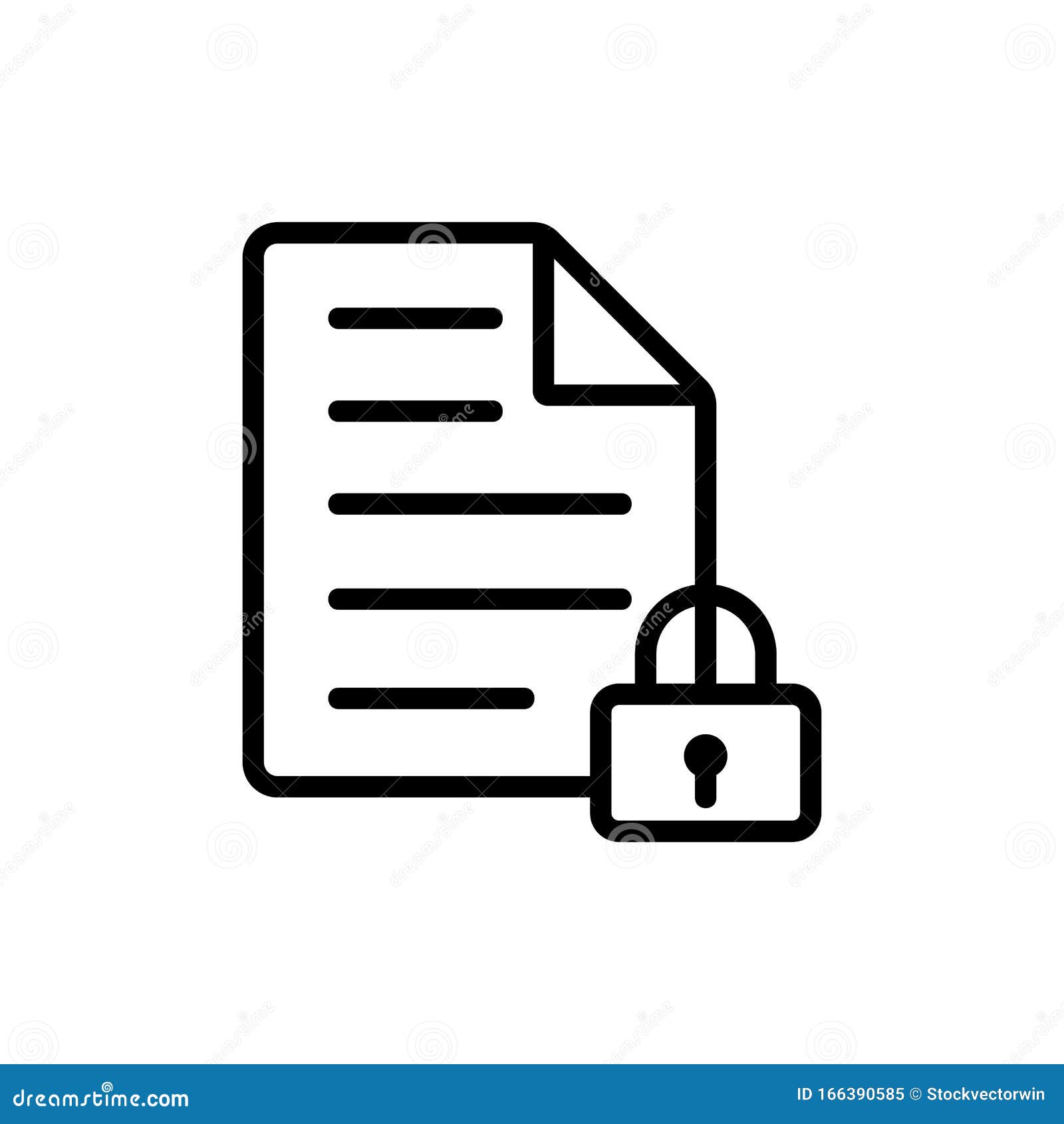 Protected Document Icon Vector. Isolated Contour Symbol Illustration ...