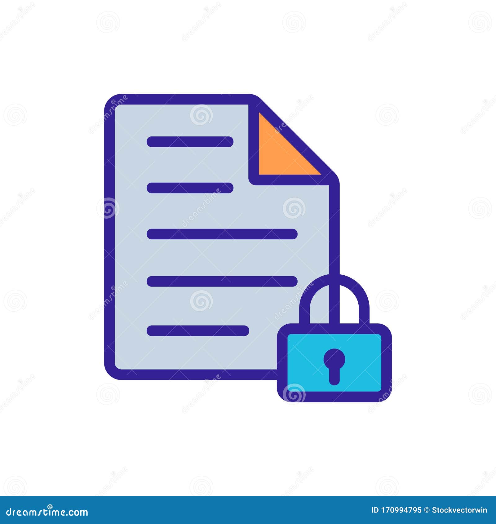 Protected Document Icon Vector. Isolated Contour Symbol Illustration ...