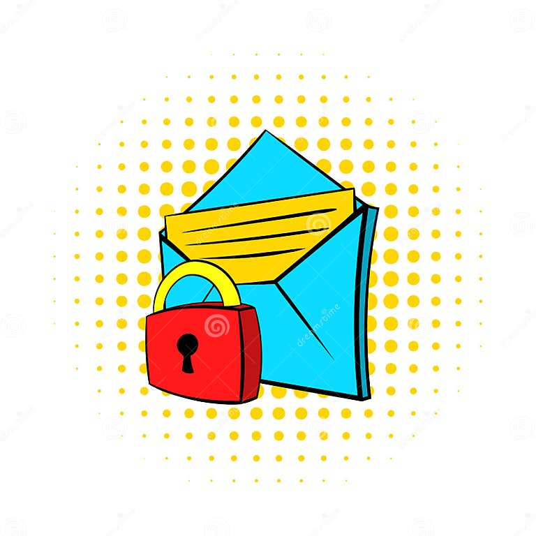 Protected E-mail Icon, Pop-art Style Stock Vector - Illustration of ...