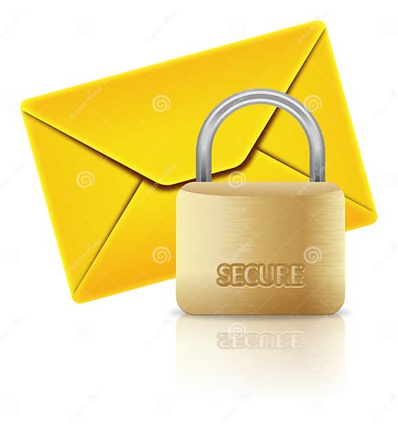 Protected email stock vector. Illustration of lock, symbol - 8621492