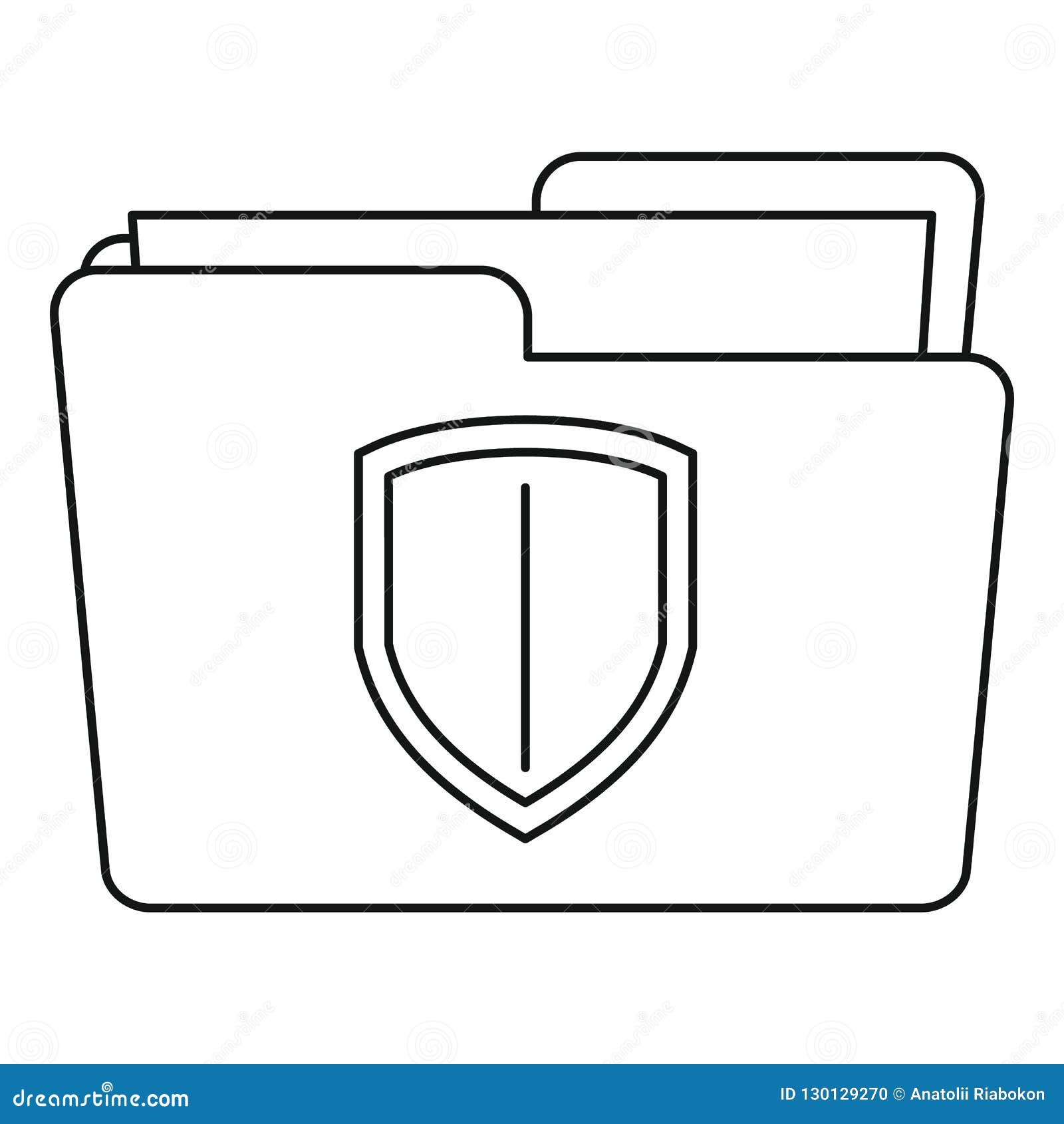 Protected Folder Icon, Outline Style Cartoon Vector | CartoonDealer.com ...