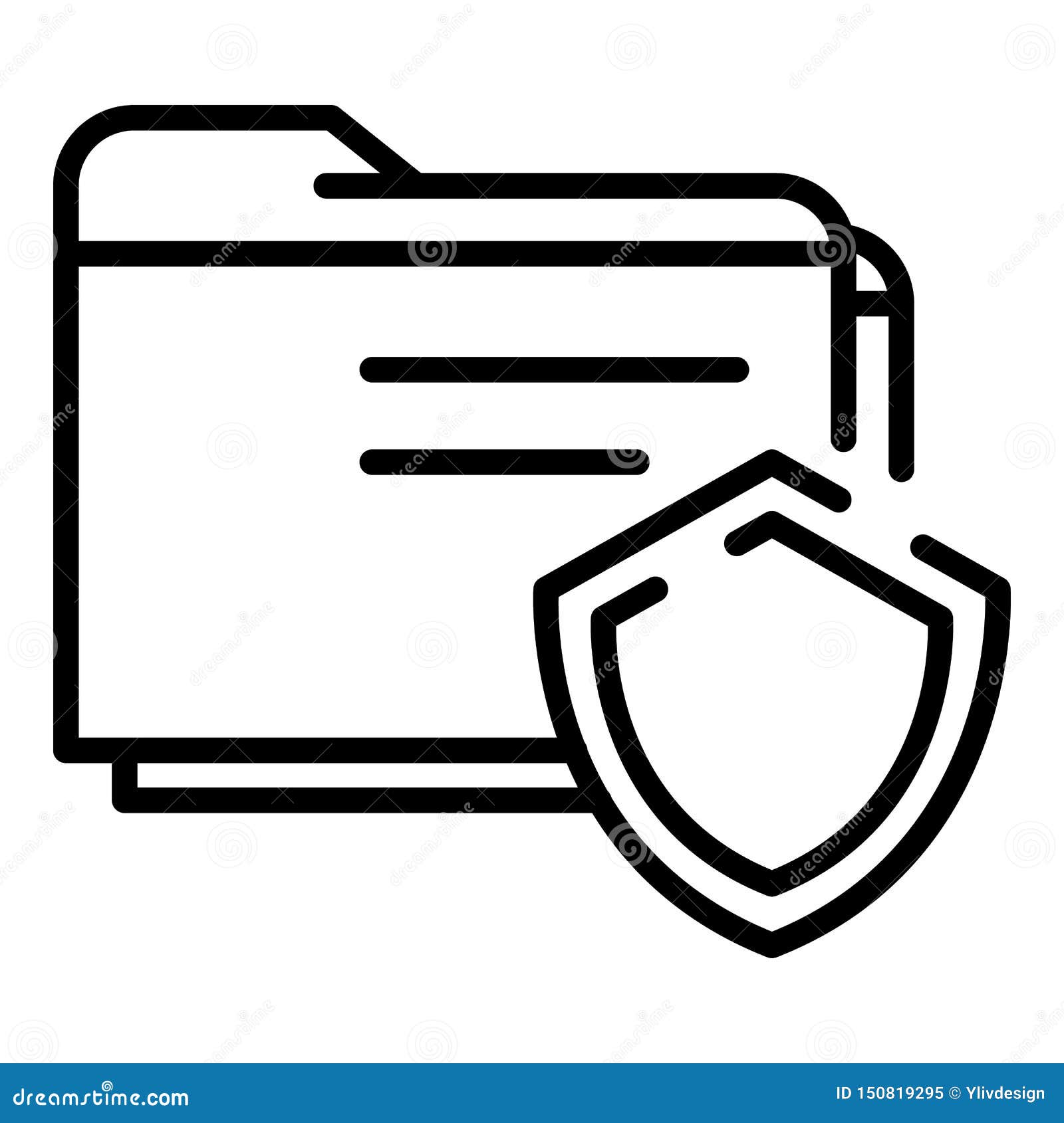 Protected Folder Icon, Outline Style Stock Vector - Illustration of ... Protected Folder Icon, Outline Style Stock Vector - Illustration of ...