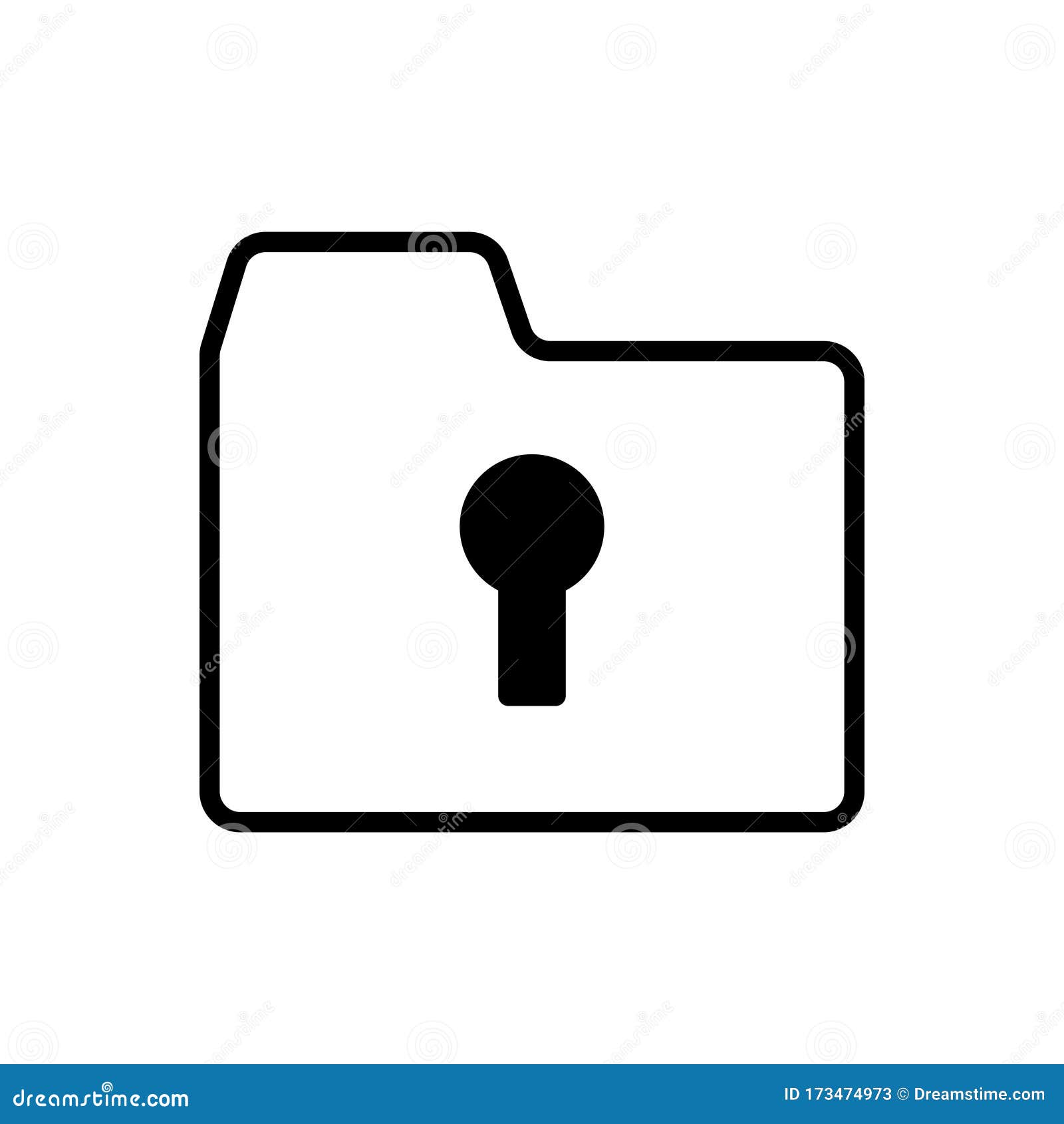 Protected Folder Outline Icon. Symbol, Logo Illustration for Mobile ...