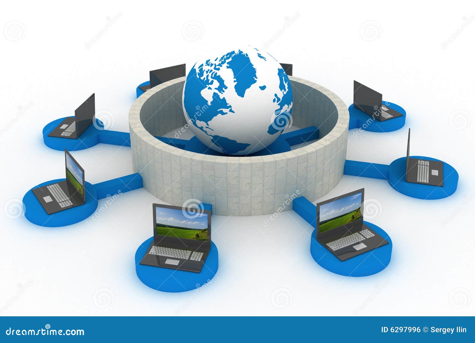 Protected Global Network the Internet. Stock Illustration ...