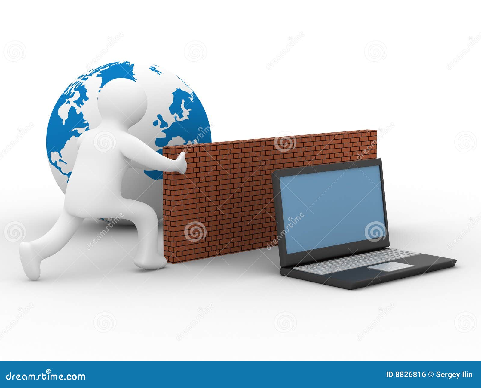 Protected Global Network the Internet. Stock Illustration ...