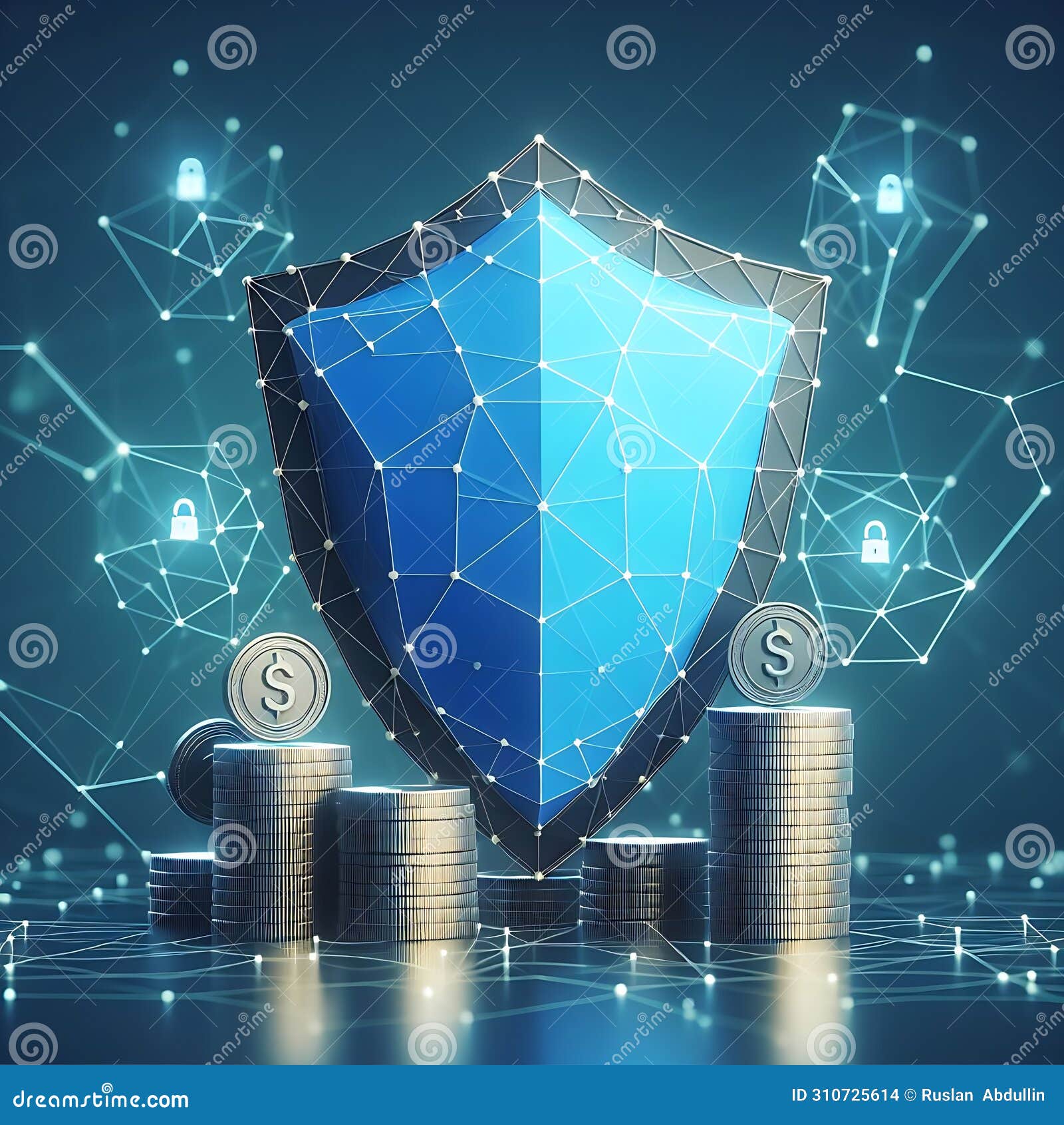 Protected Gold Cyber Shield Stock Illustration - Illustration of ...