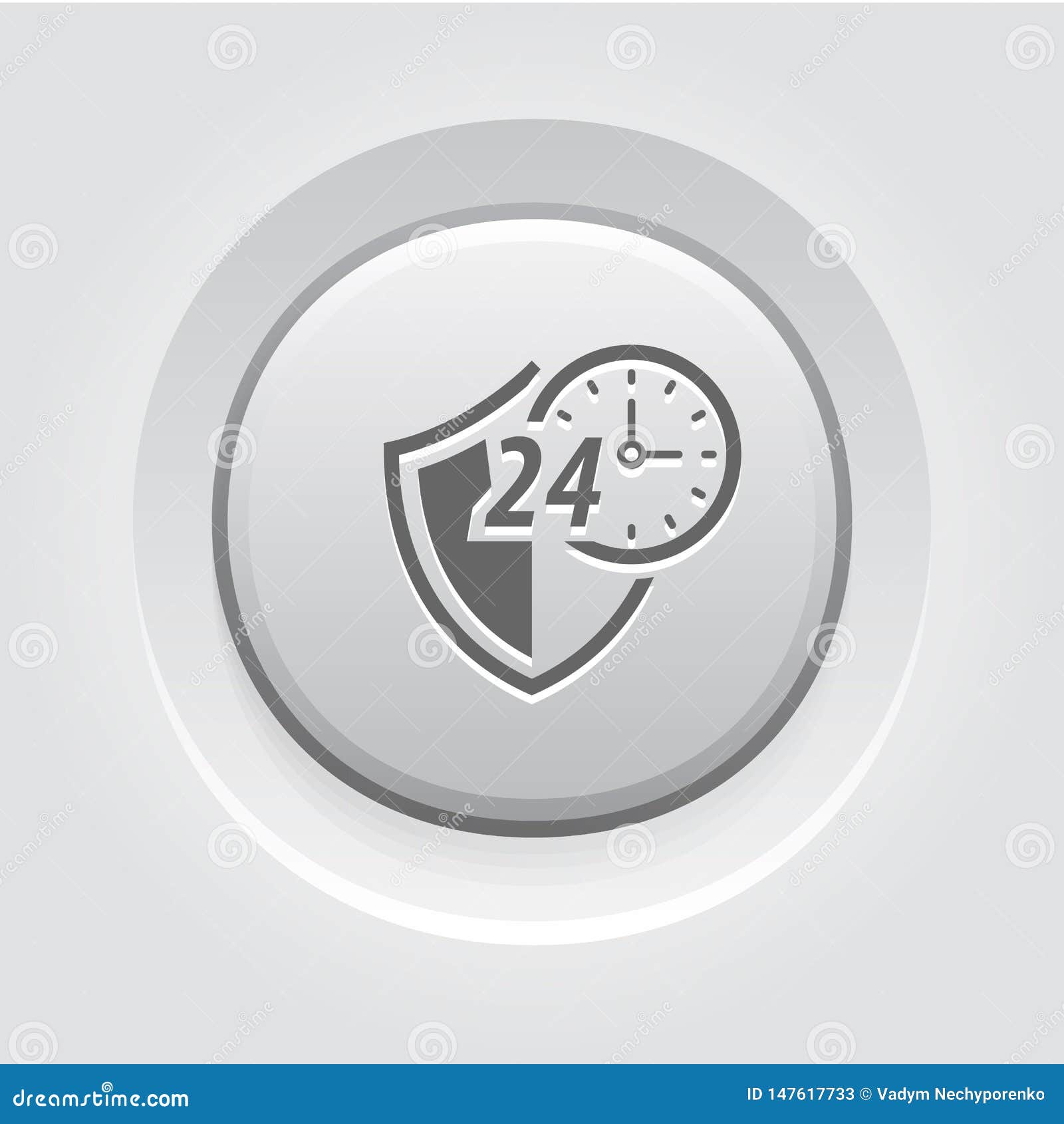 Protected By 24 Hour Video Surveillance System Symbol Sign, Vector ...