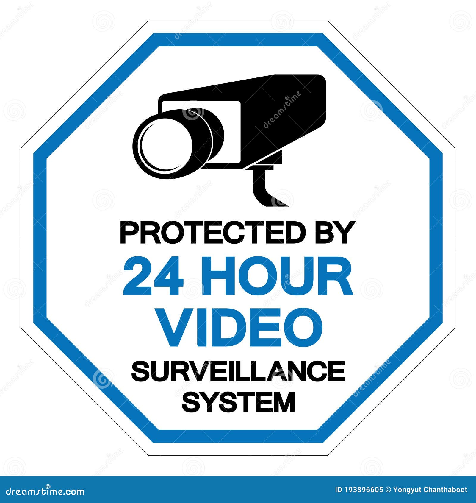 Protected By 24 Hour Video Surveillance System Symbol Sign, Vector ...