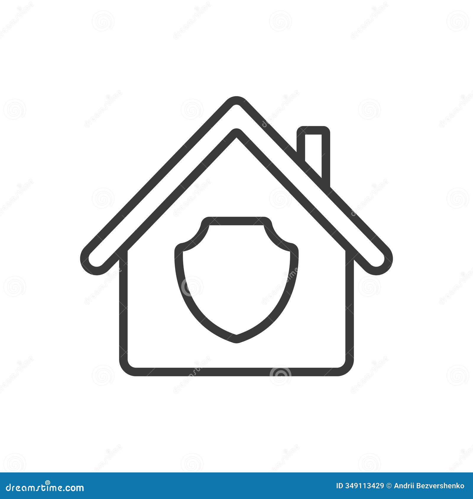 Protected House, Icon in Line Design. Protected, House, Security, Home ...