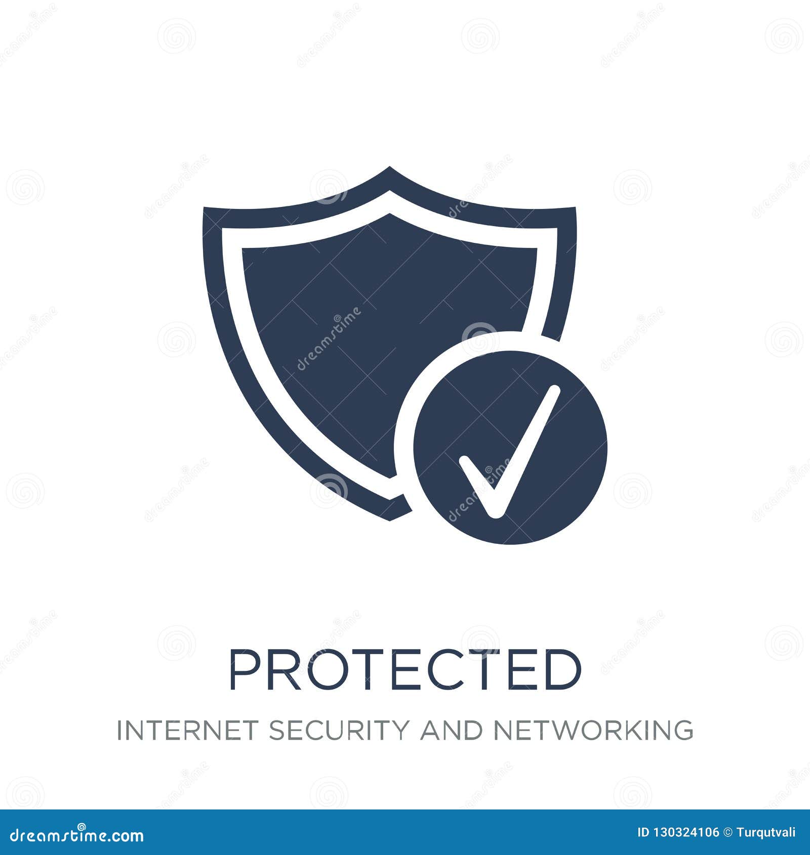 Protected Icon. Trendy Flat Vector Protected Icon on White Background ...
