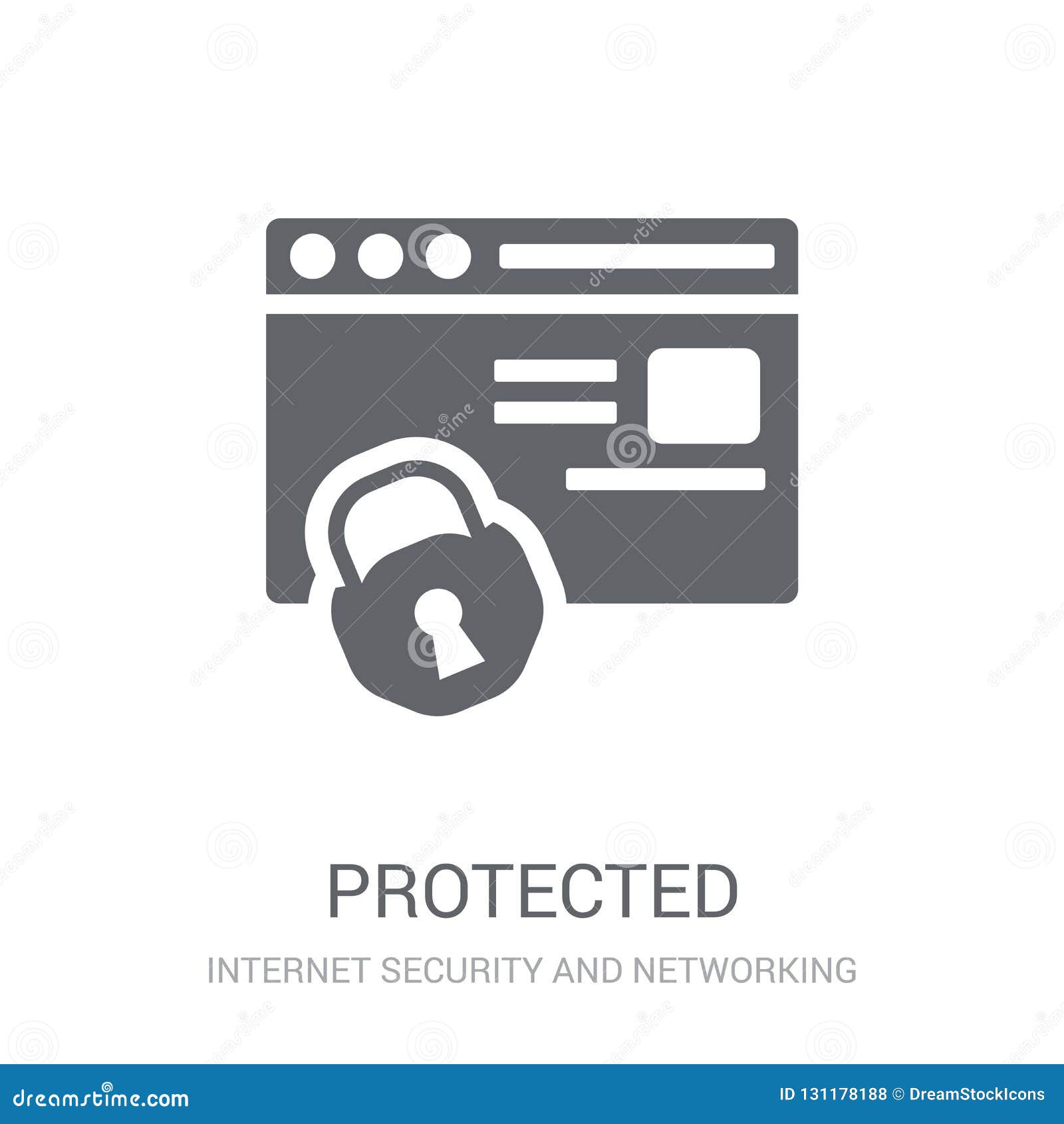 Protected Icon. Trendy Protected Logo Concept on White Background from ...
