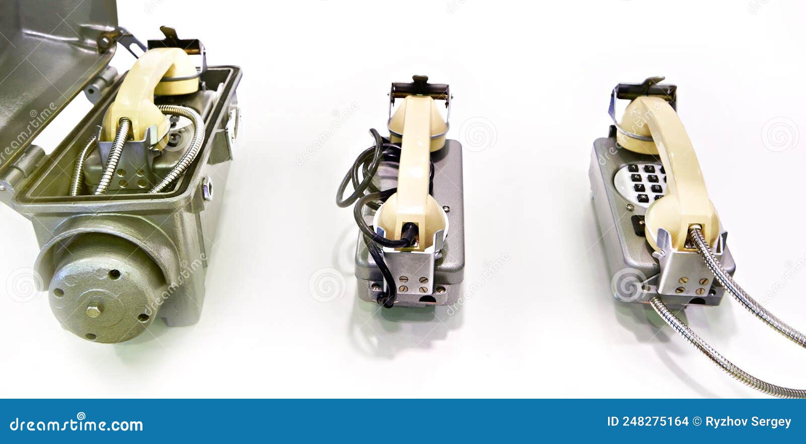 Protected Military and Industrial Telephones Isolated White Stock Photo ...