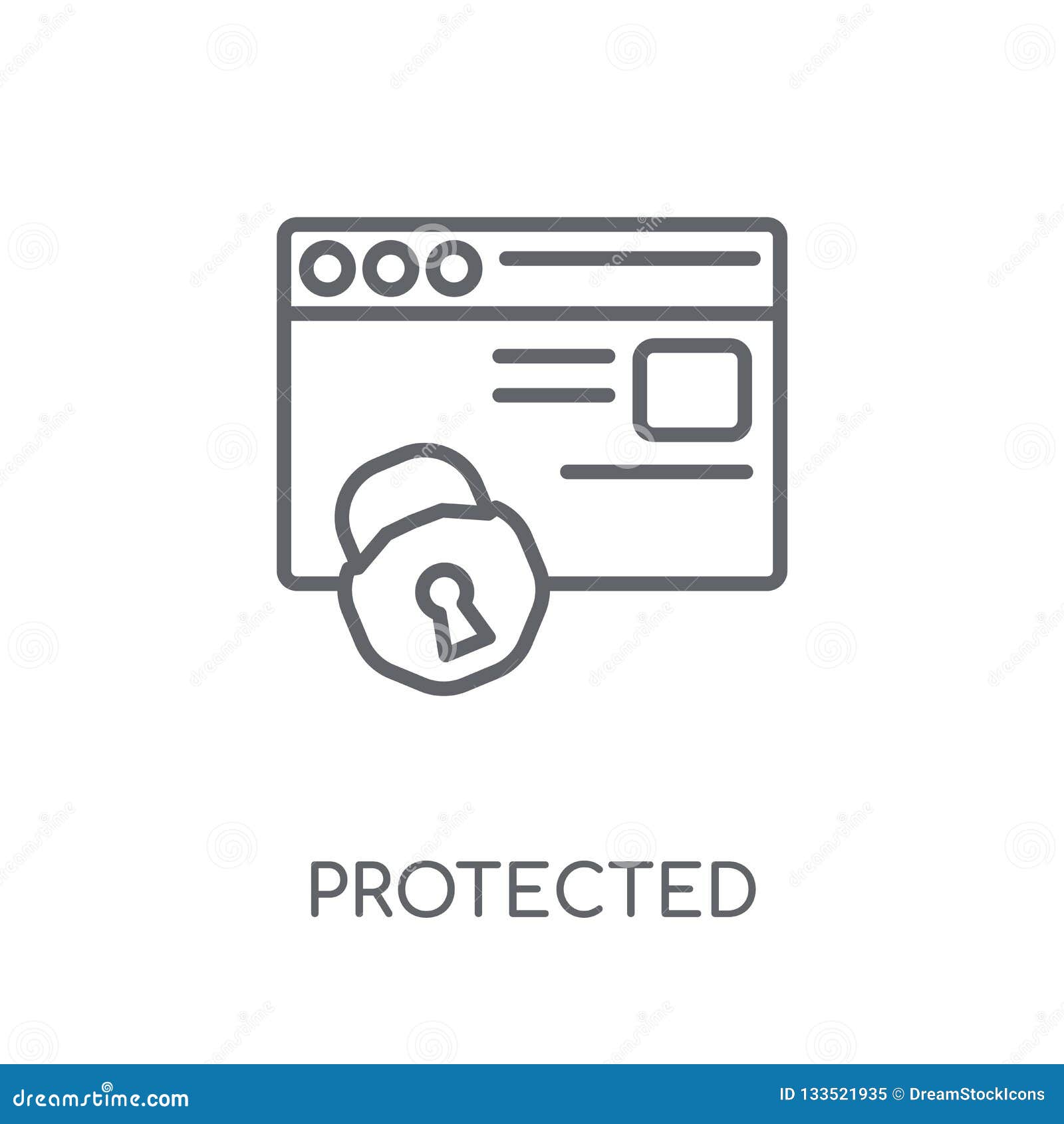 Protected Linear Icon. Modern Outline Protected Logo Concept on Stock ...