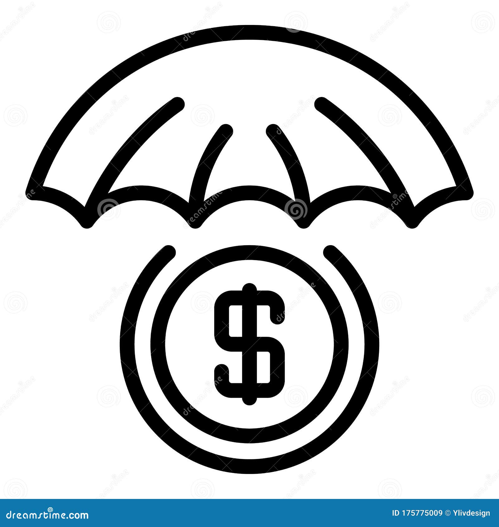 Protected Money Icon Color Outline Vector | CartoonDealer.com #233515032