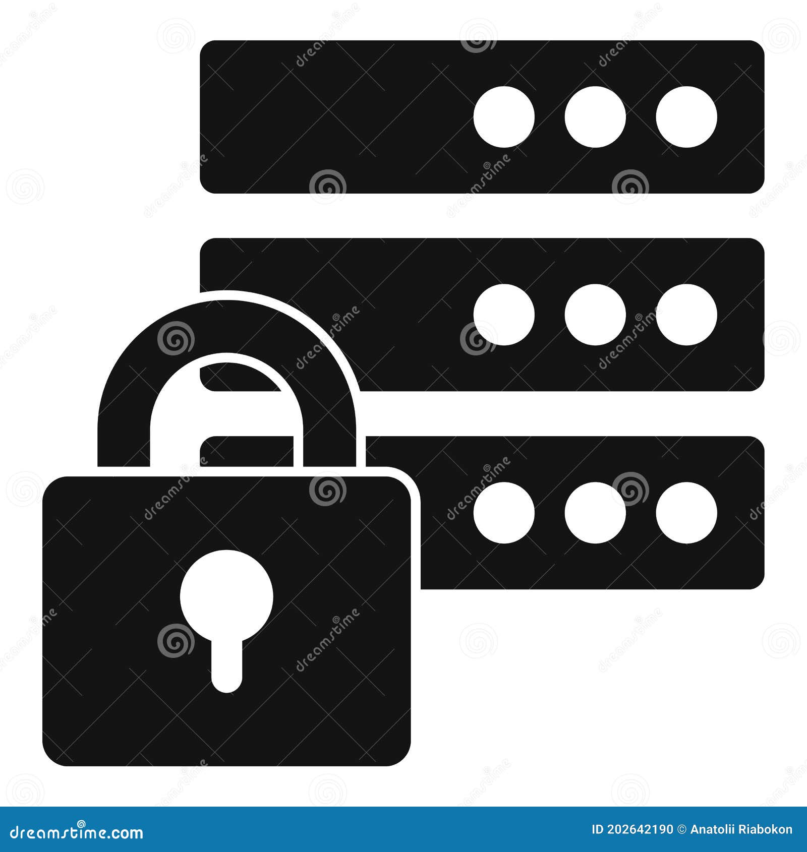 Protected Server Icon, Simple Style Stock Vector - Illustration of ...