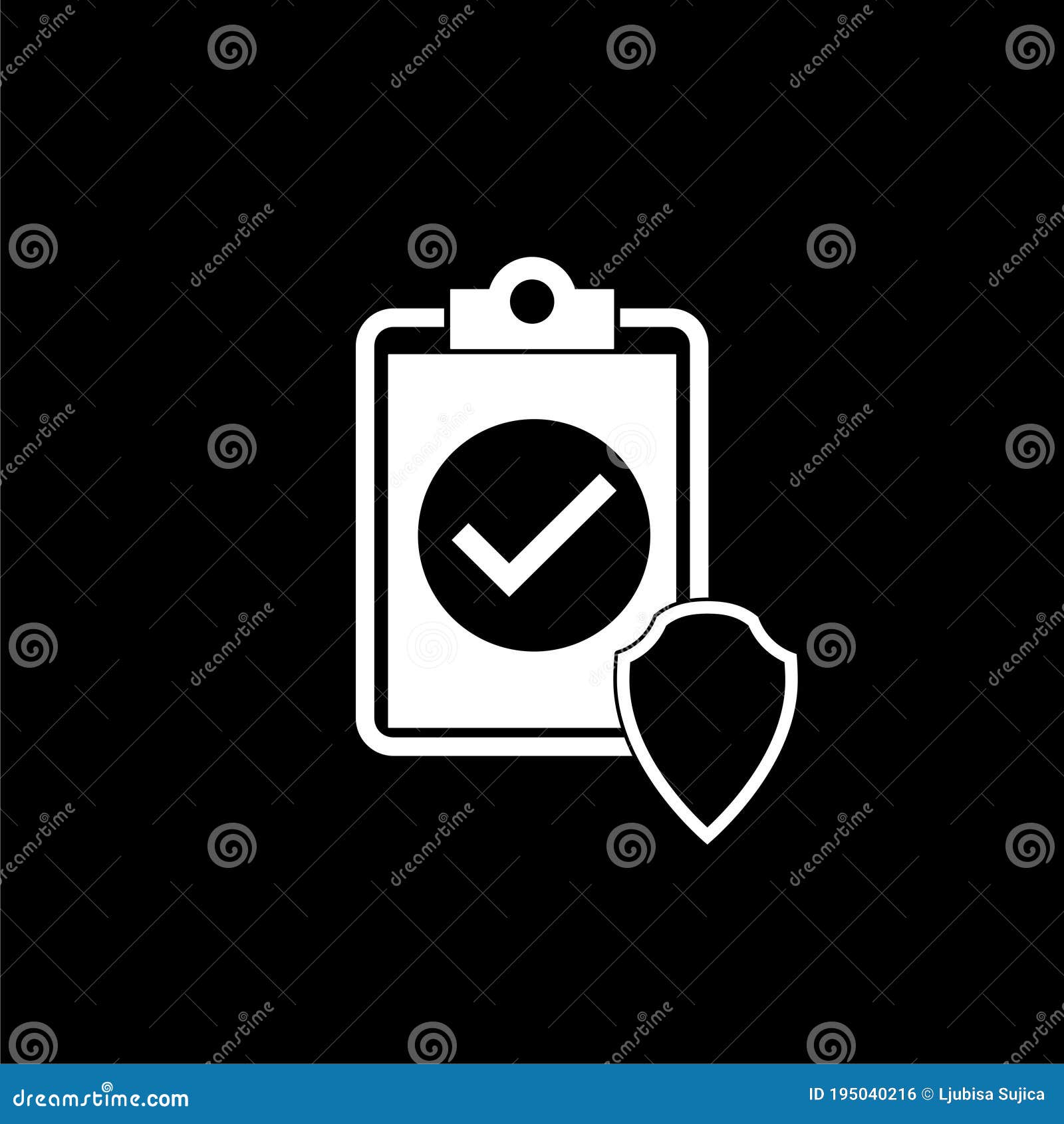 Protected Shield Audit Icon Isolated on Dark Background Stock Vector ...