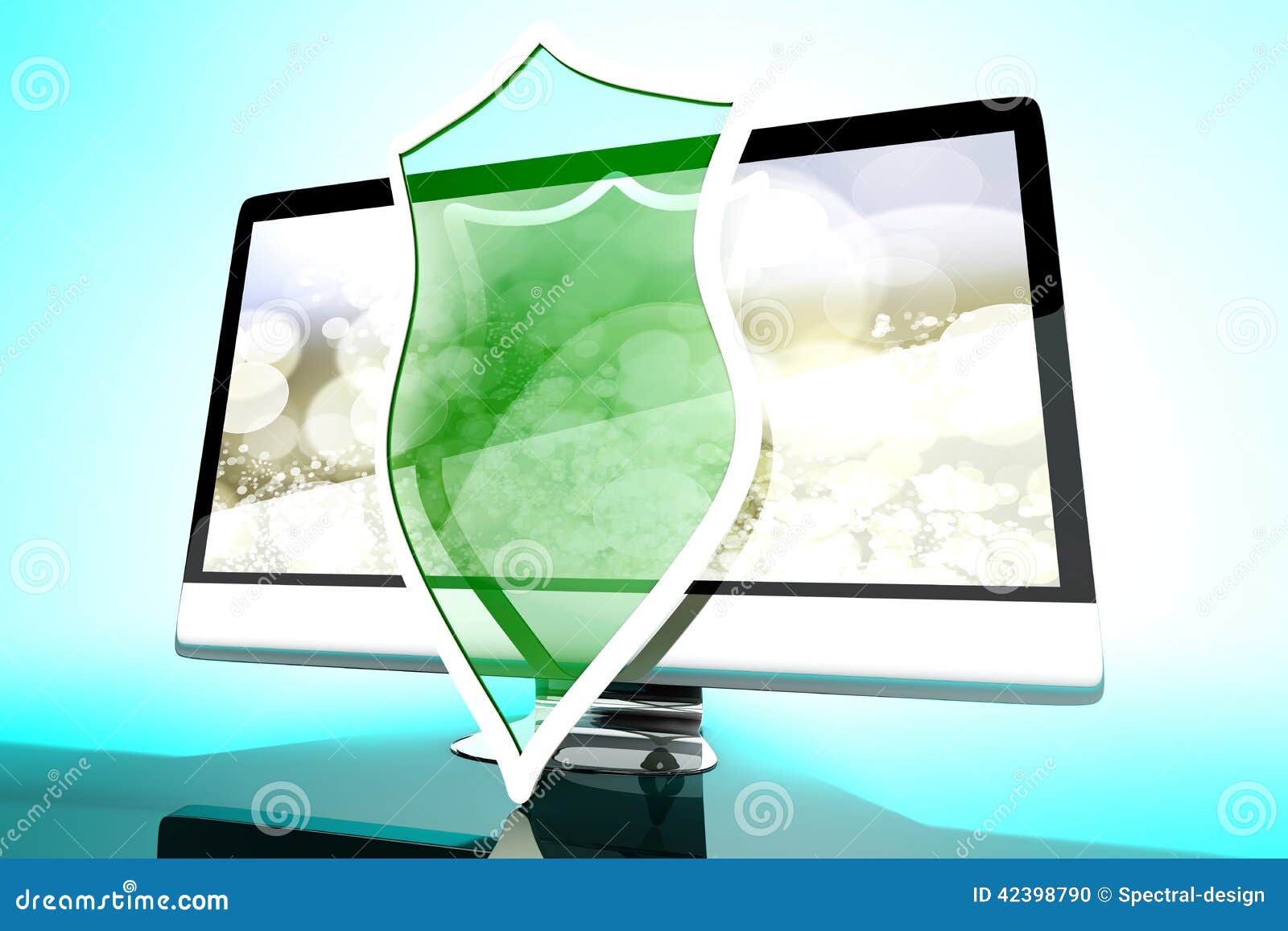 A Protected and Shielded All in One Computer Stock Illustration ...
