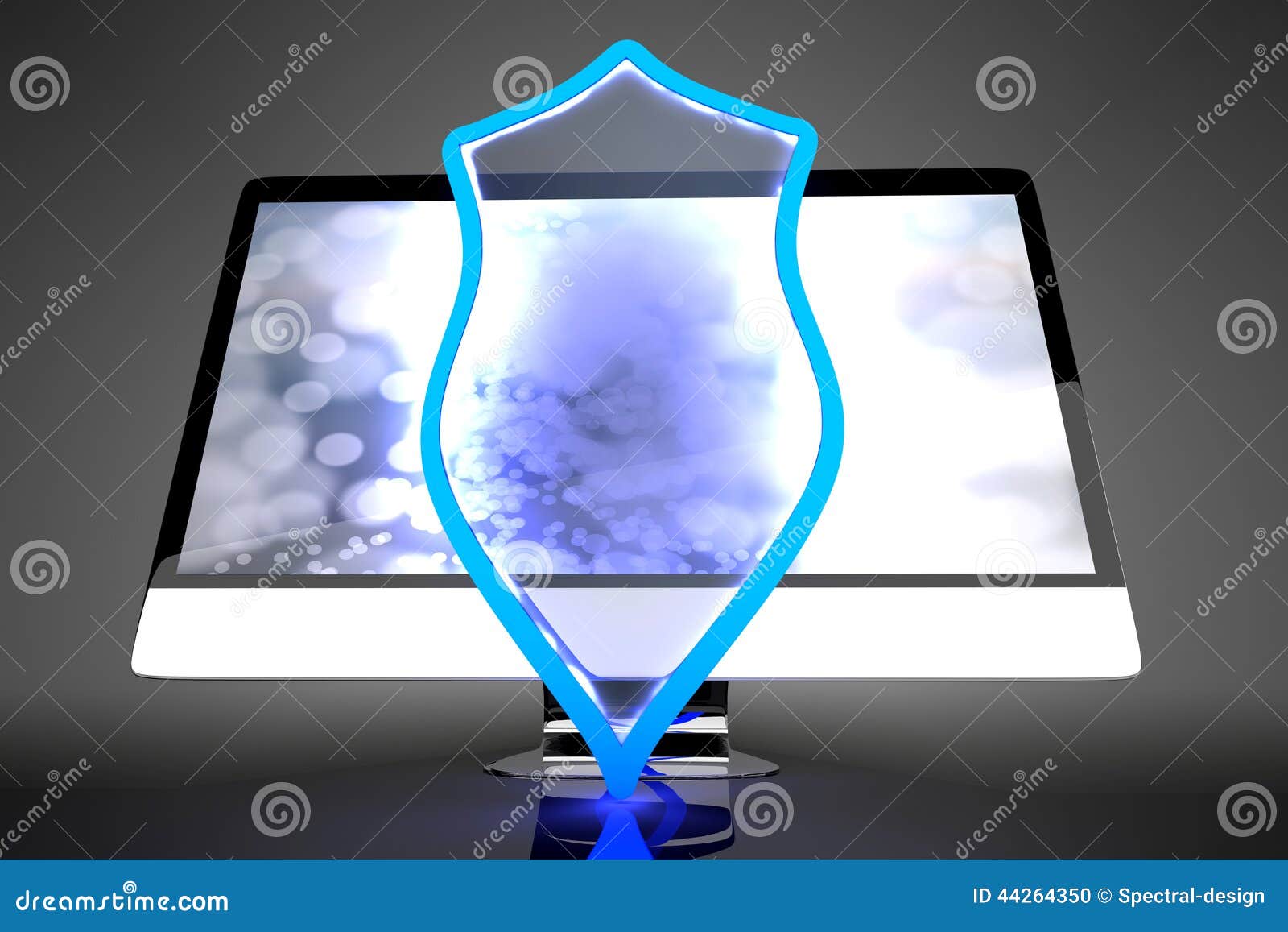 A Protected and Shielded All in One Computer Stock Illustration ...