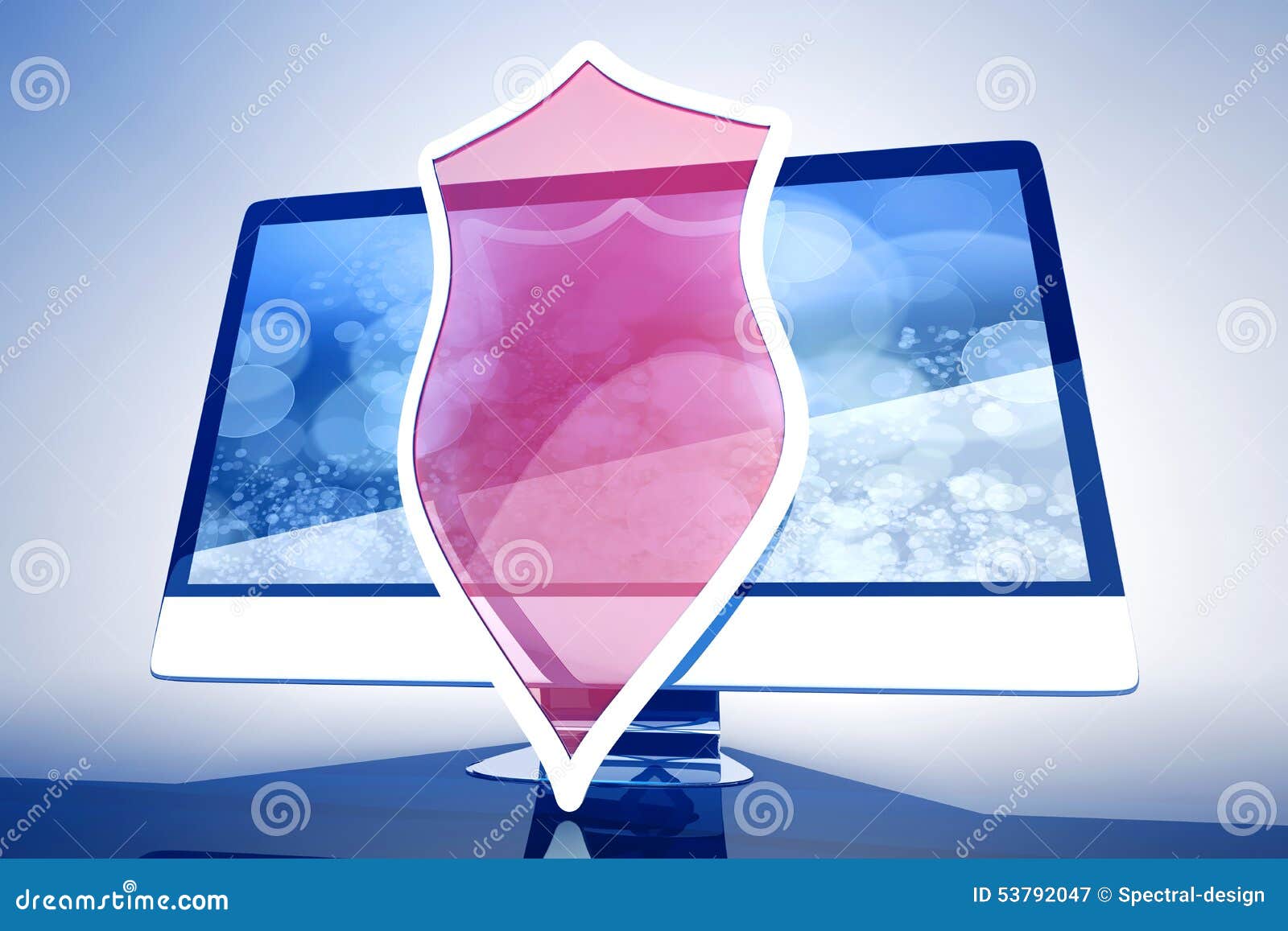 A Protected and Shielded All in One Computer Stock Illustration ...