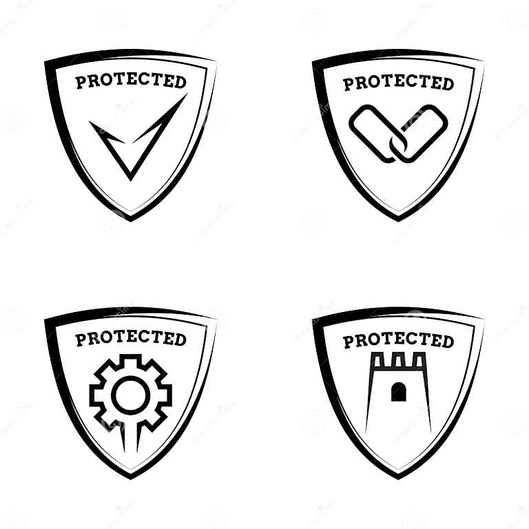 Protected shields stock vector. Illustration of abstract - 61406799