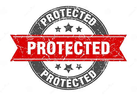 Protected stamp stock vector. Illustration of insignia - 196581369