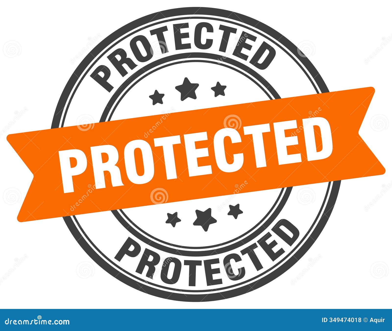 Protected Stamp. Protected Label on Transparent Background. Round Sign ...
