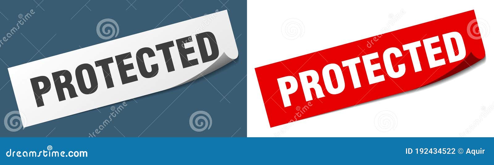 Protected Sticker. Protected Sign Set Stock Vector - Illustration of ...