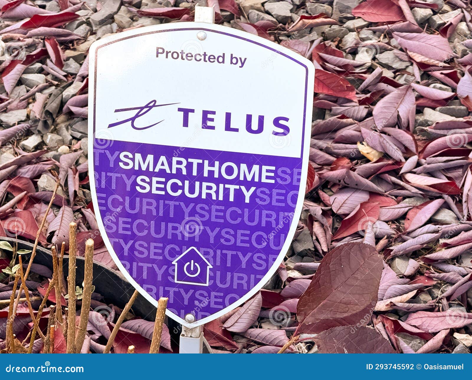 A Protected by Telus Sign Smart Home Security Editorial Photography ...