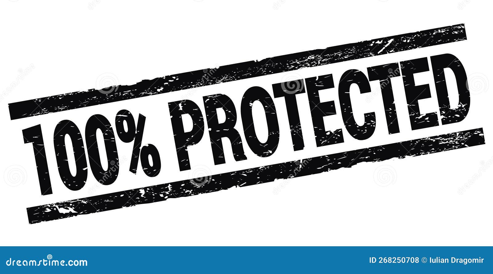 100 PROTECTED Text on Black Rectangle Stamp Sign Stock Illustration ...