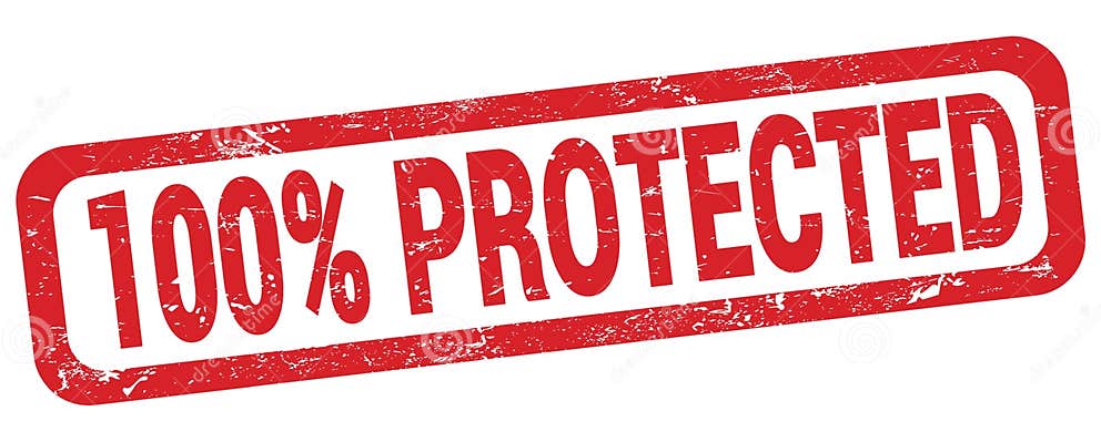 100 PROTECTED Text Written on Red Rectangle Stamp Stock Photo - Image ...