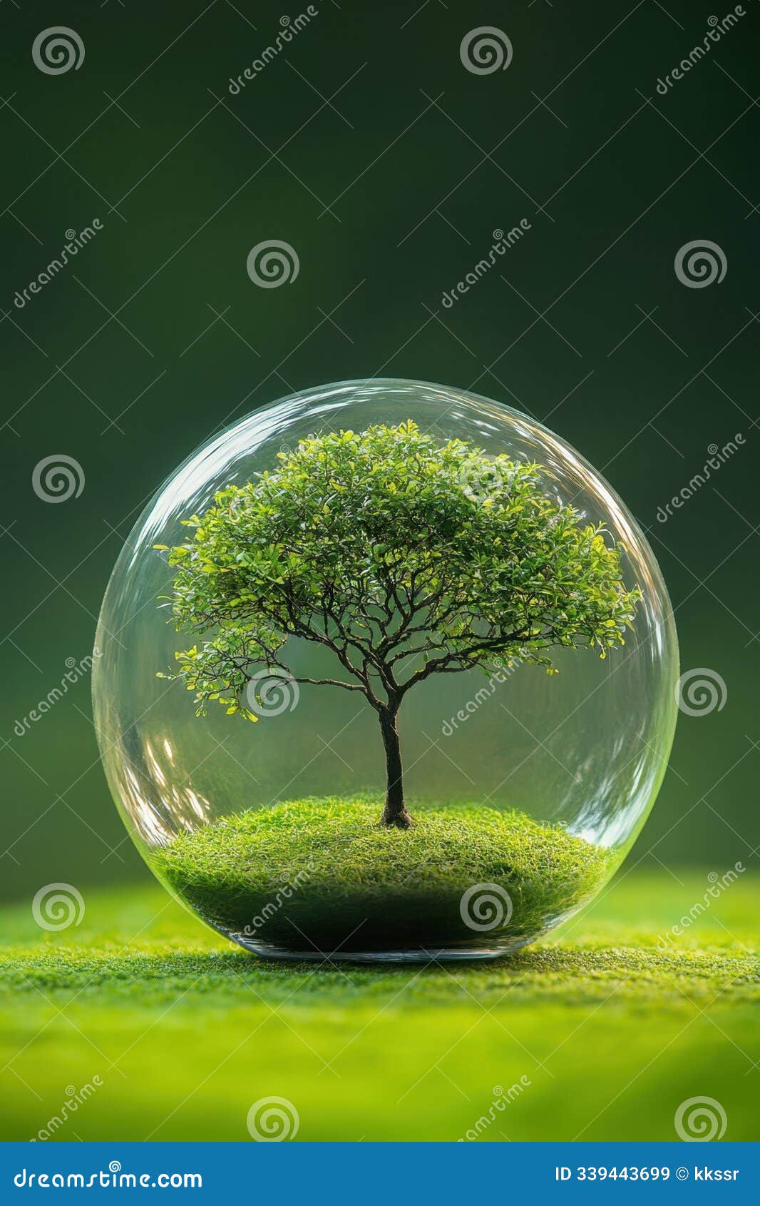 Protected Tree Sphere, a Beautiful Tree Enclosed in a Glass Sphere Sits ...