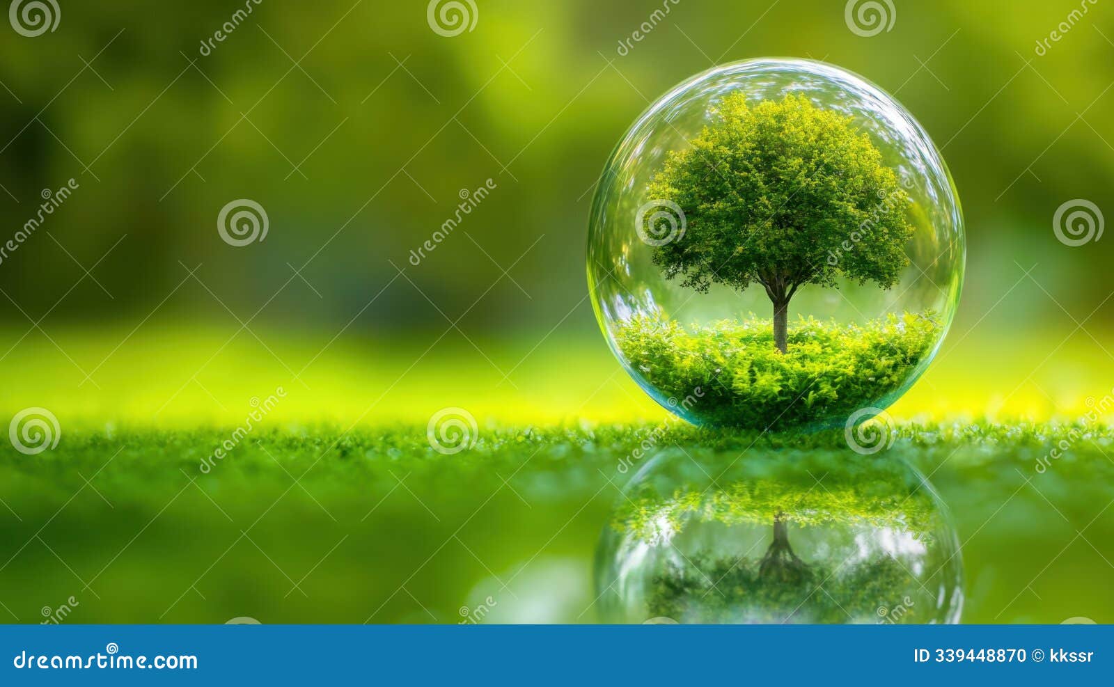 Protected Tree Sphere, a Beautiful Tree Enclosed in a Glass Sphere Sits ...